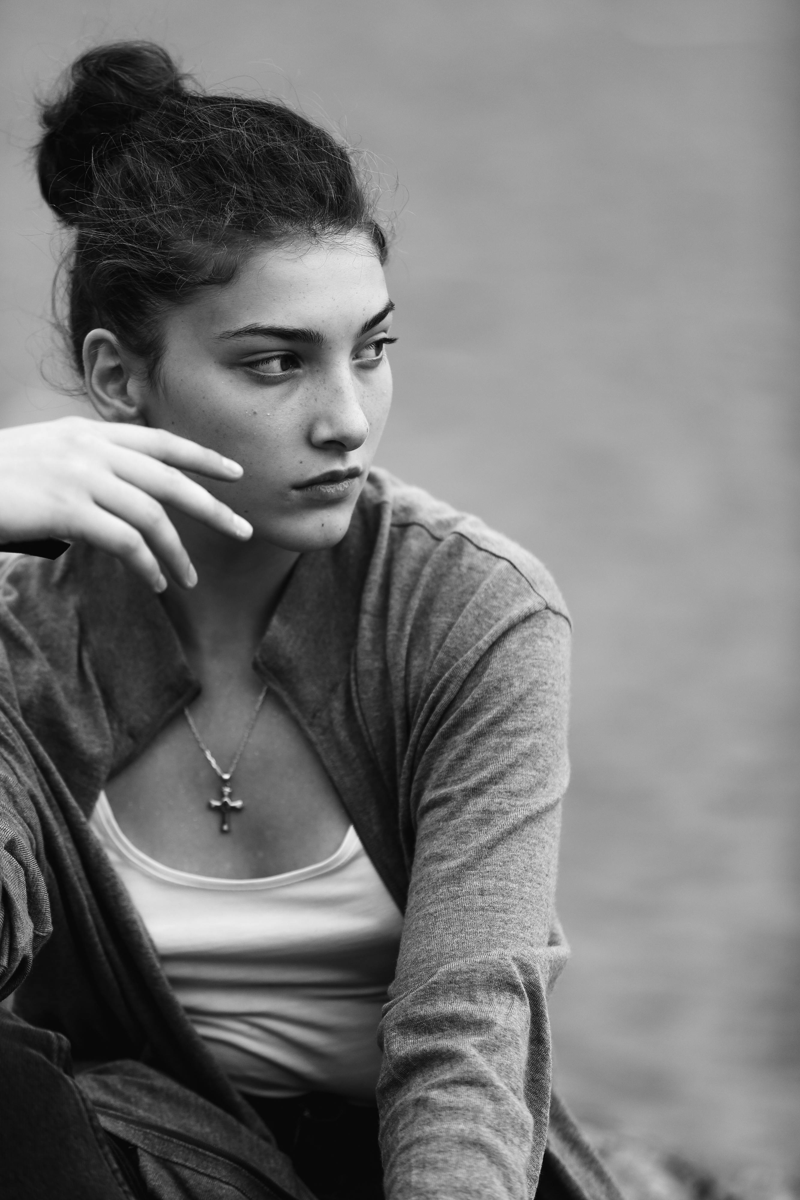 Captivating Black and White Female Portrait · Free Stock Photo