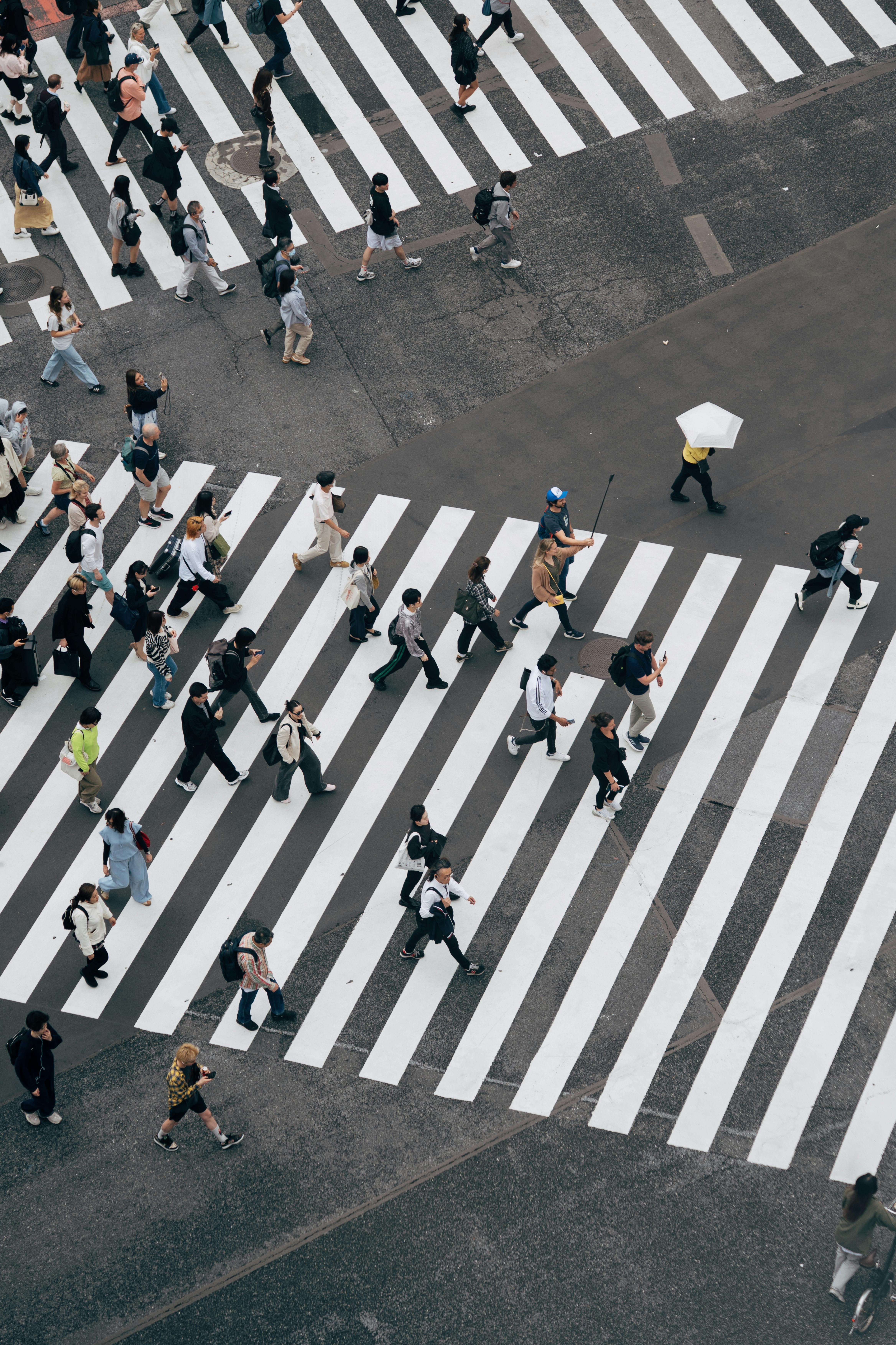Vista Aérea De Un Concurrido Cruce Peatonal En Tokio · Foto de stock ...