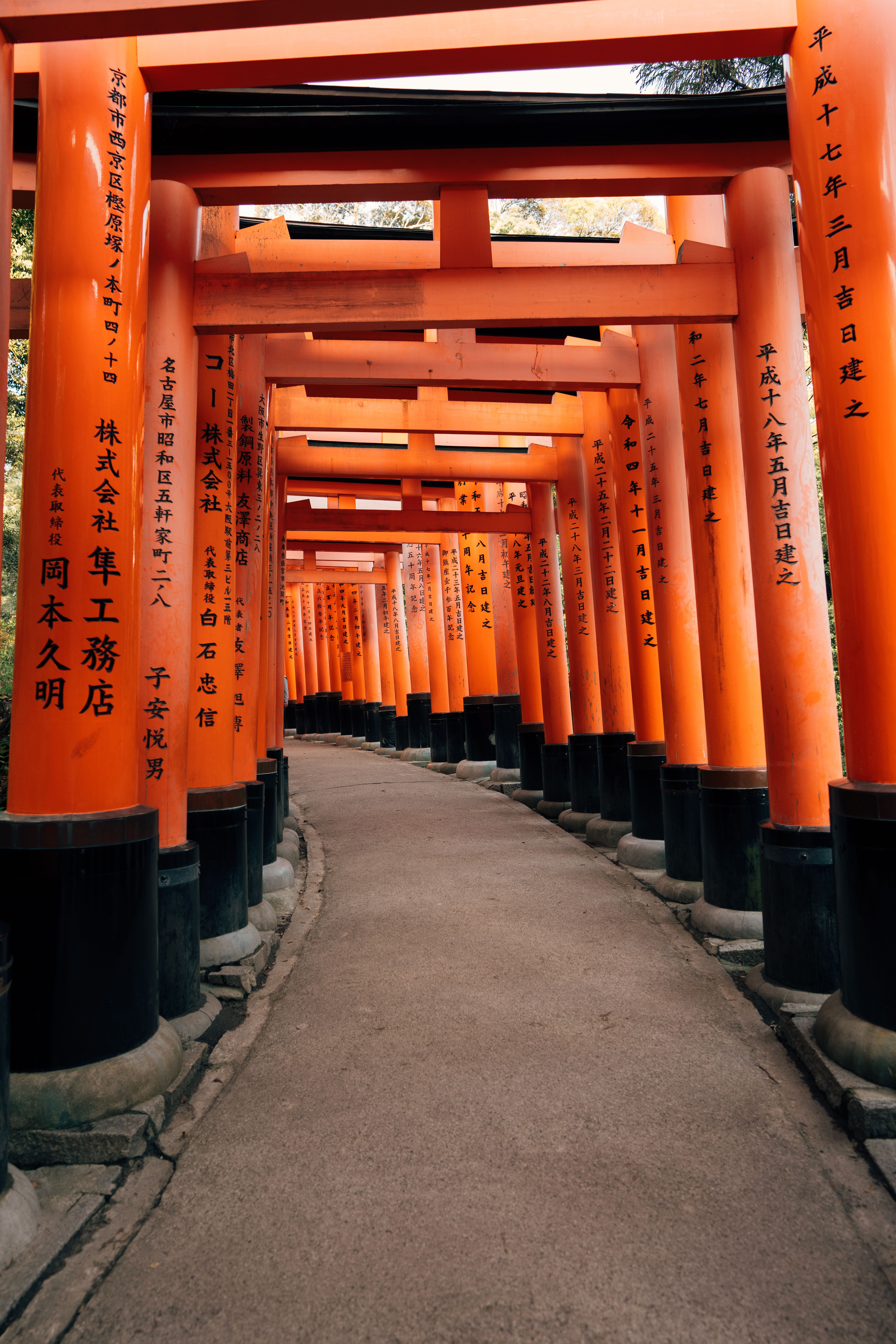 Iconic Fushimi Inari Taisha Red Torii Gates Pathway · Free Stock Photo