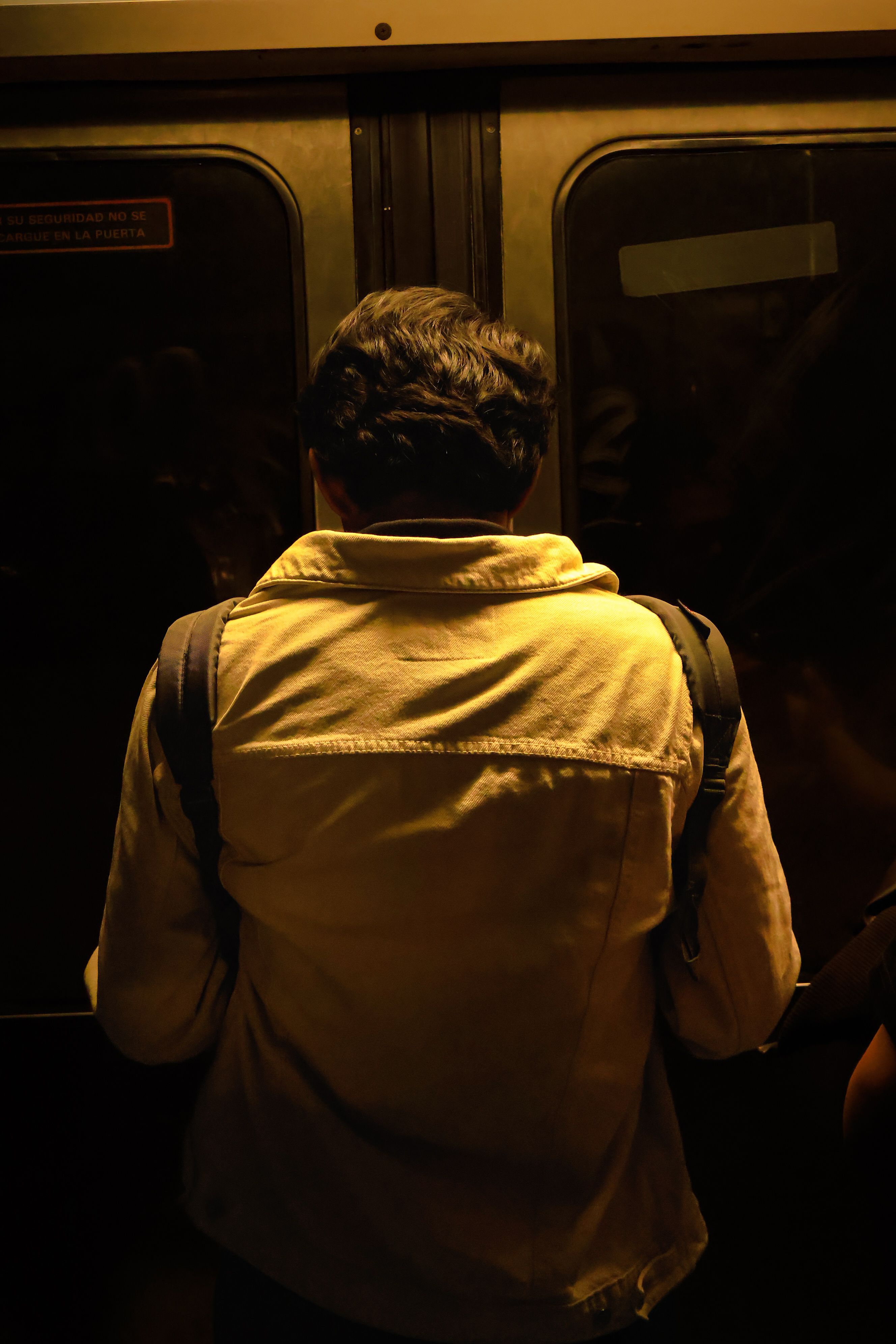 Person Standing Inside Dimly Lit Subway Car · Free Stock Photo