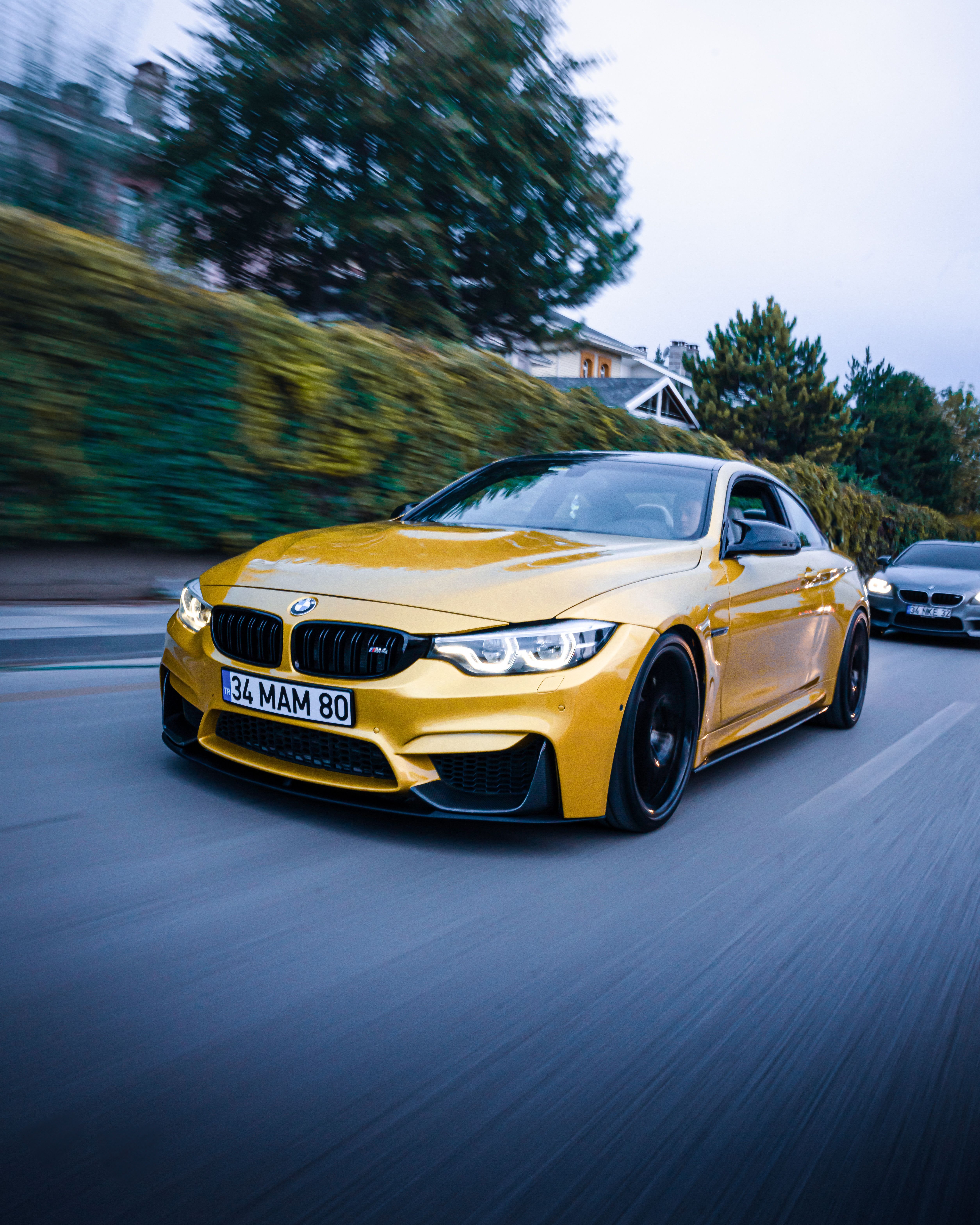 Sleek Yellow BMW on Ankara Streets · Free Stock Photo