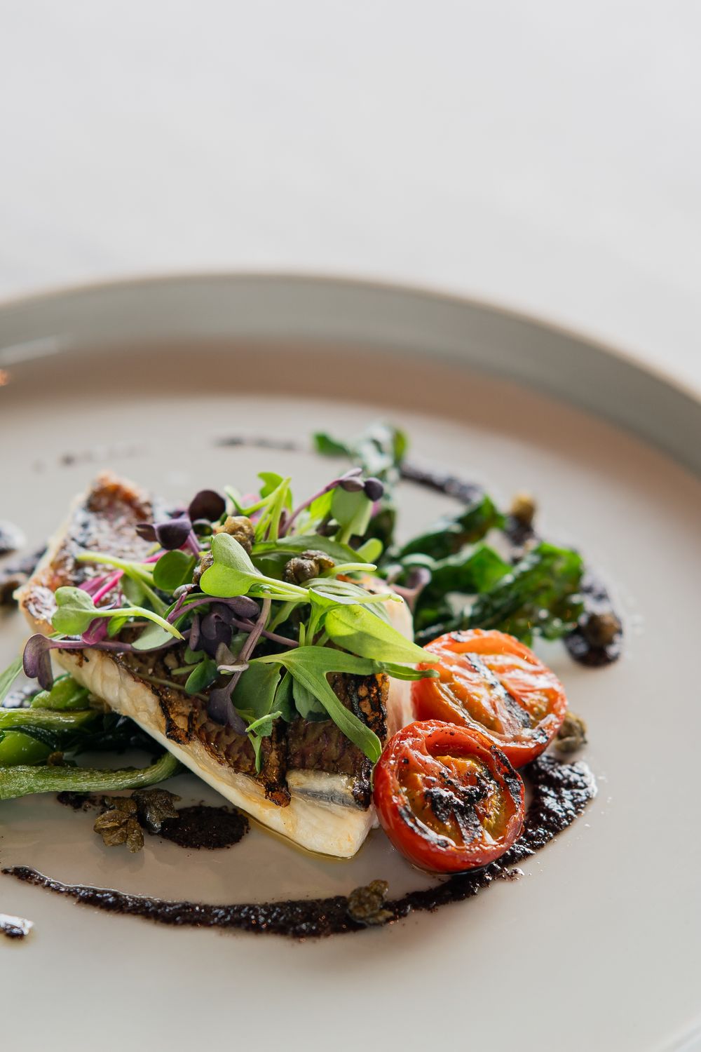 Exquisite Gourmet Dish with Grilled Vegetables · Free Stock Photo