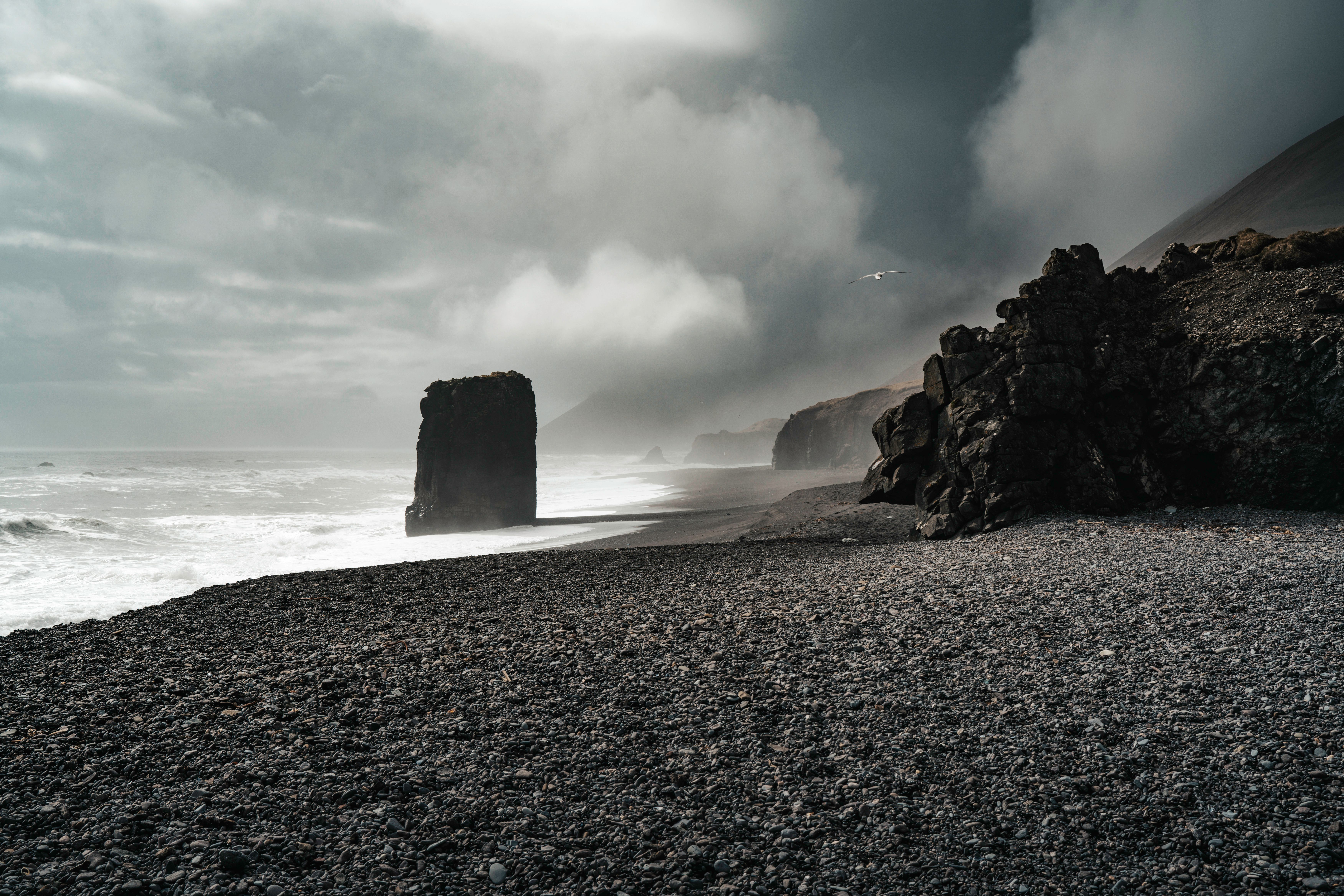 Dramatic Icelandic Coastal Landscape in Winter · Free Stock Photo
