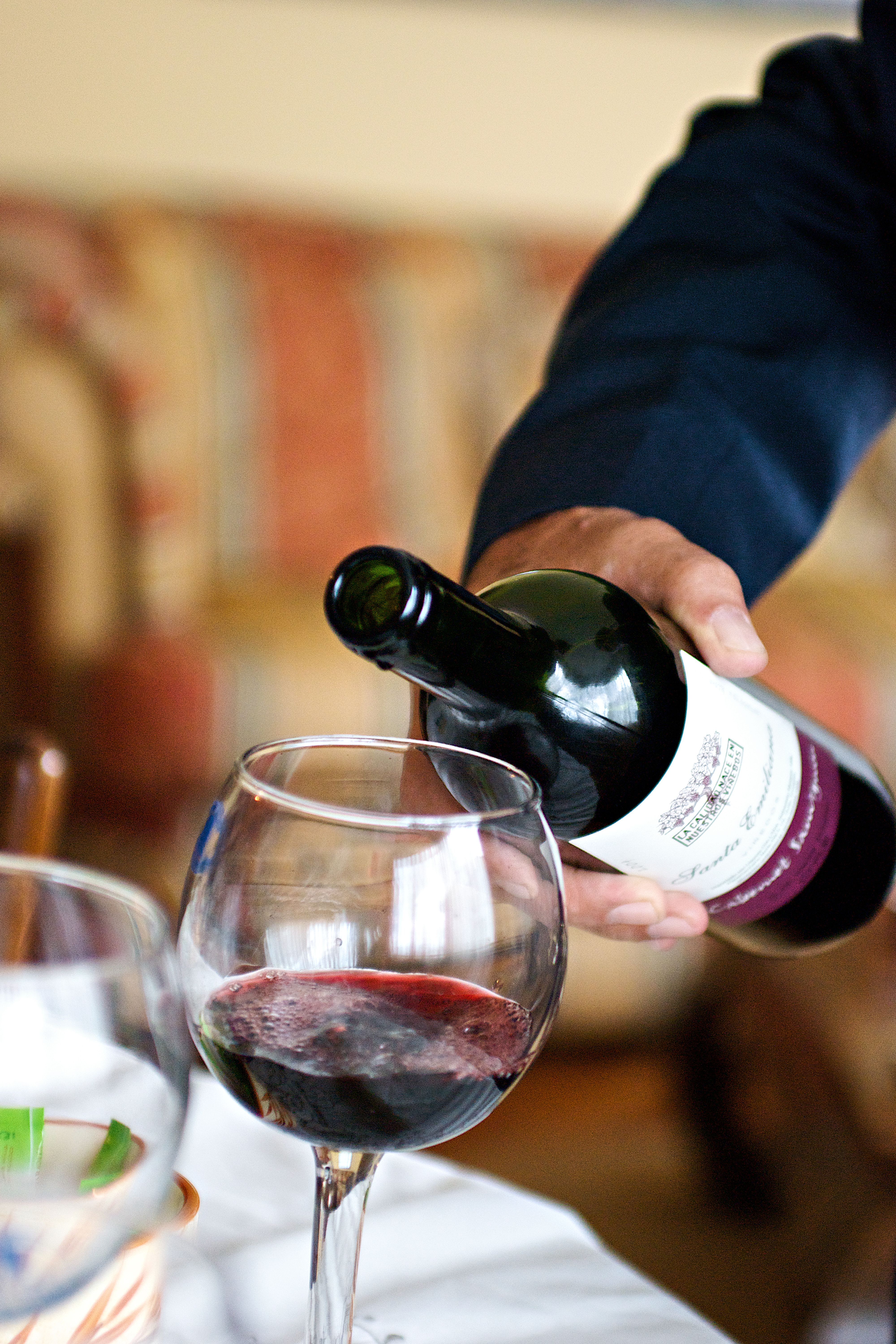 Elegant Red Wine Pour at Italian Restaurant · Free Stock Photo