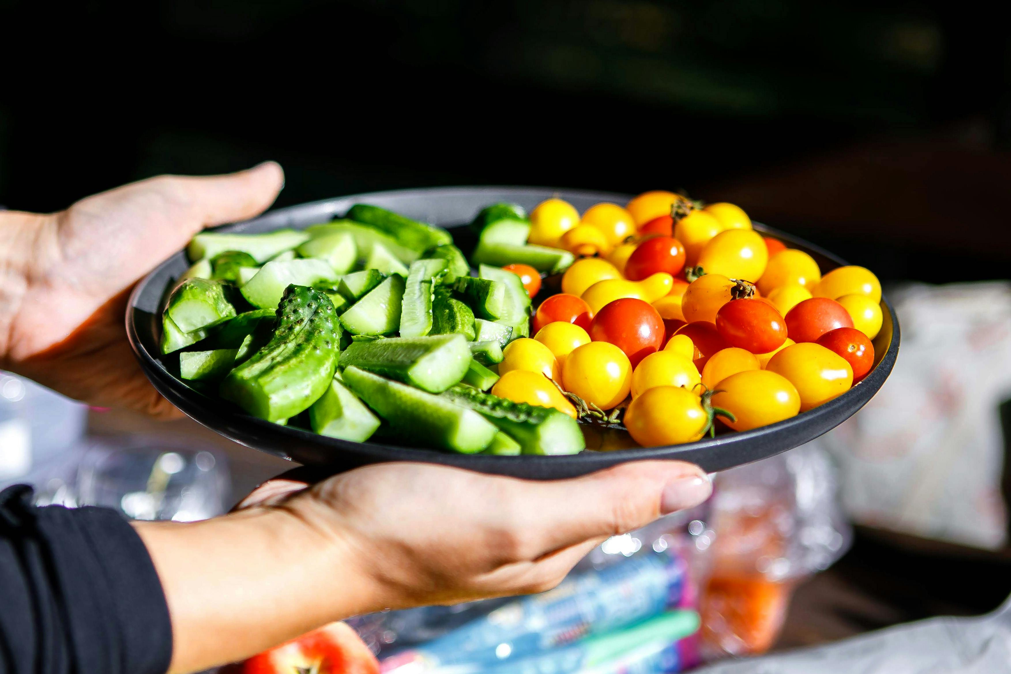 Fresh Vegetable Platter with Cherry Tomatoes and Cucumbers · Free Stock ...