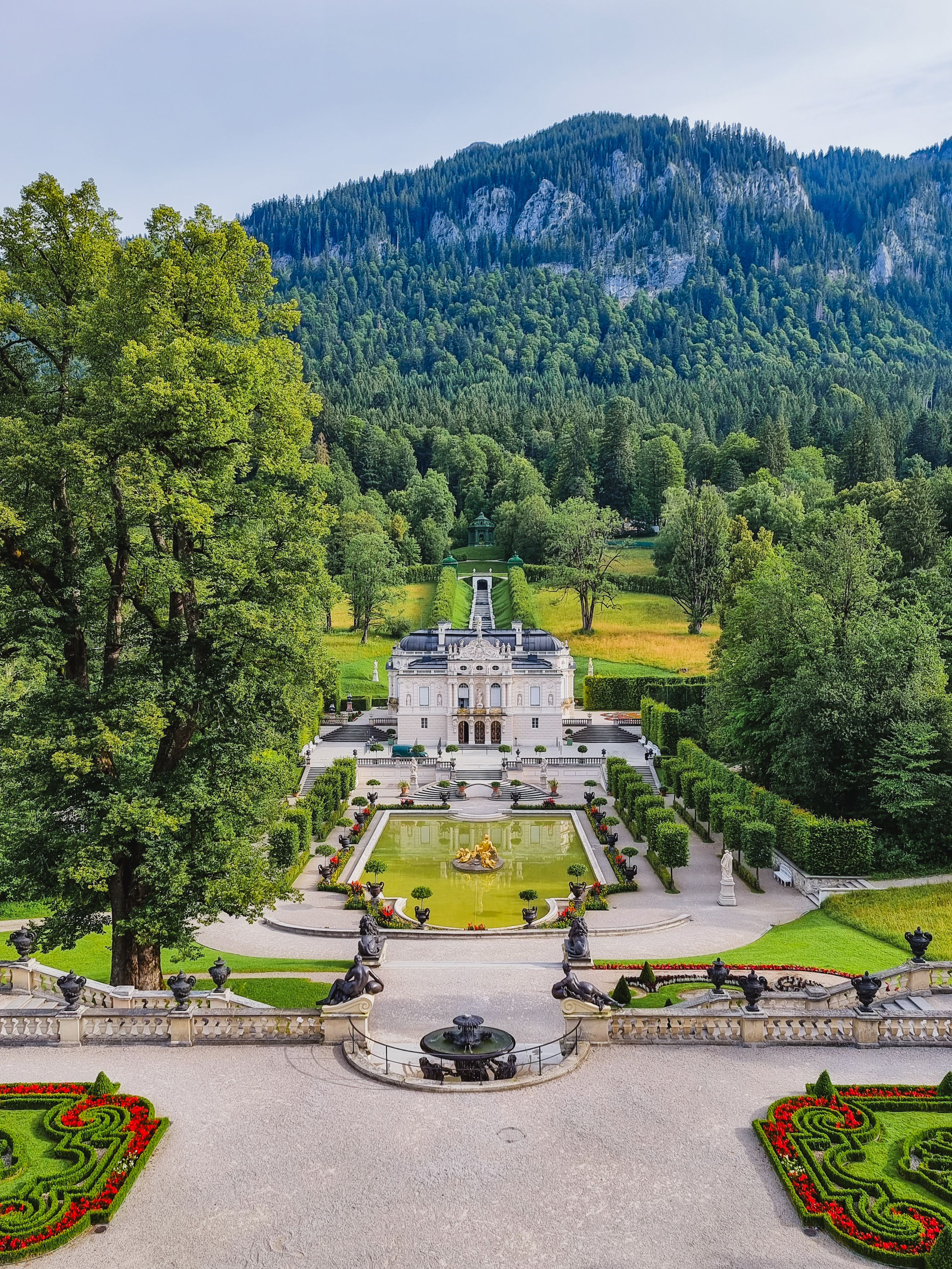 Aerial View of Linderhof Palace in Bavaria, Germany · Free Stock Photo