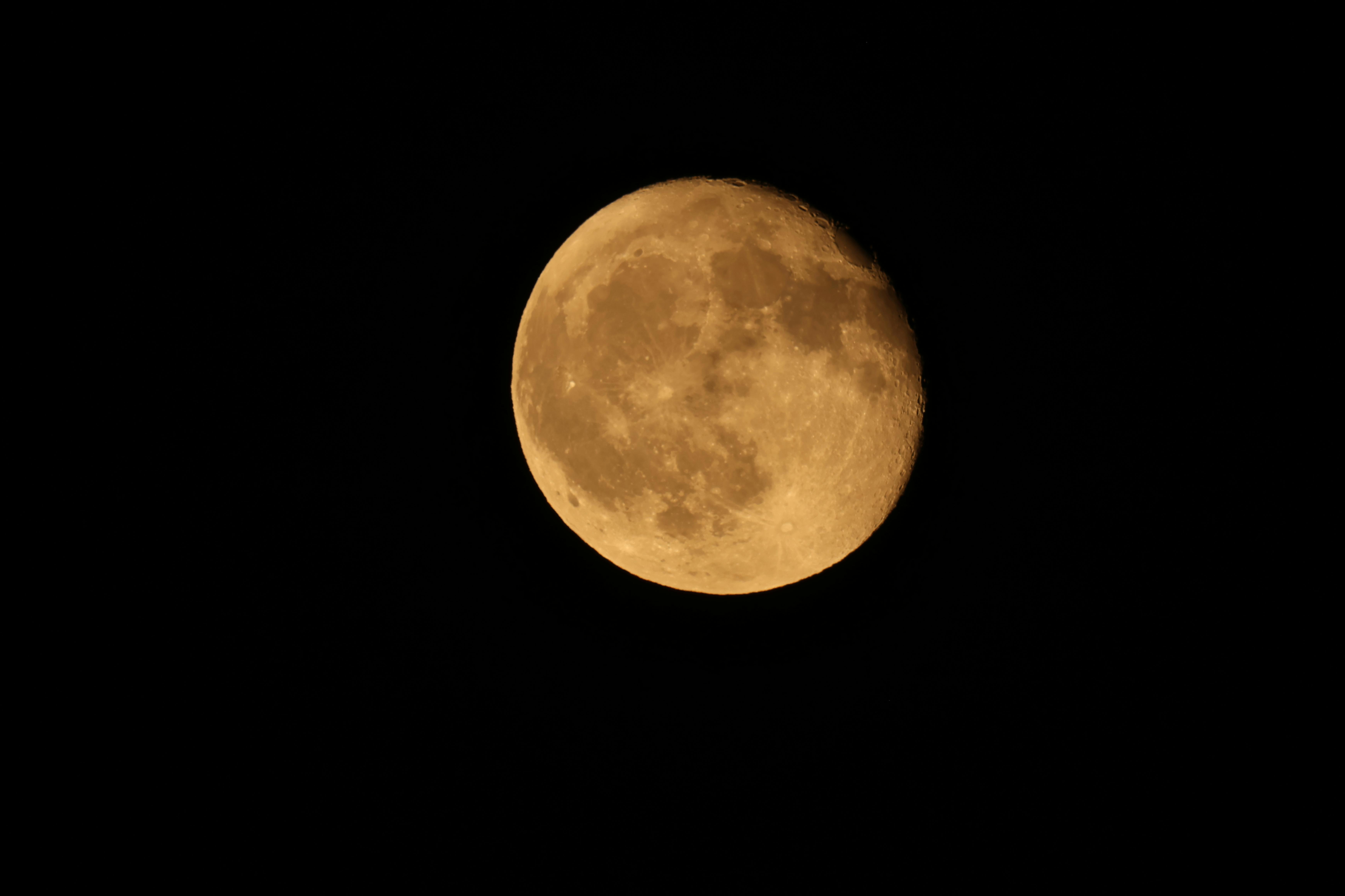 Golden Full Moon Against Night Sky · Free Stock Photo