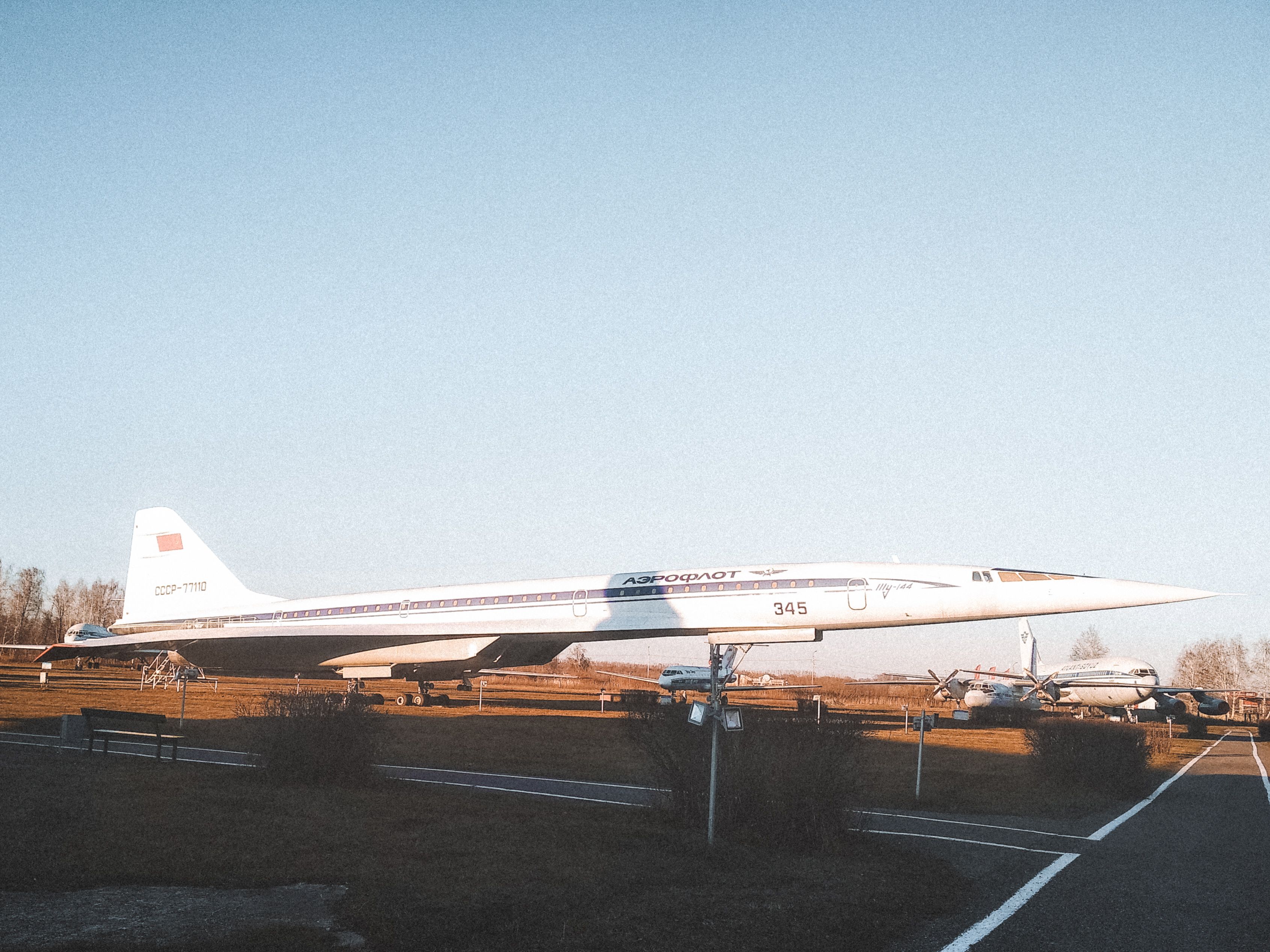 Historic TU-144 Aircraft Displayed Outdoors in Russia · Free Stock Photo