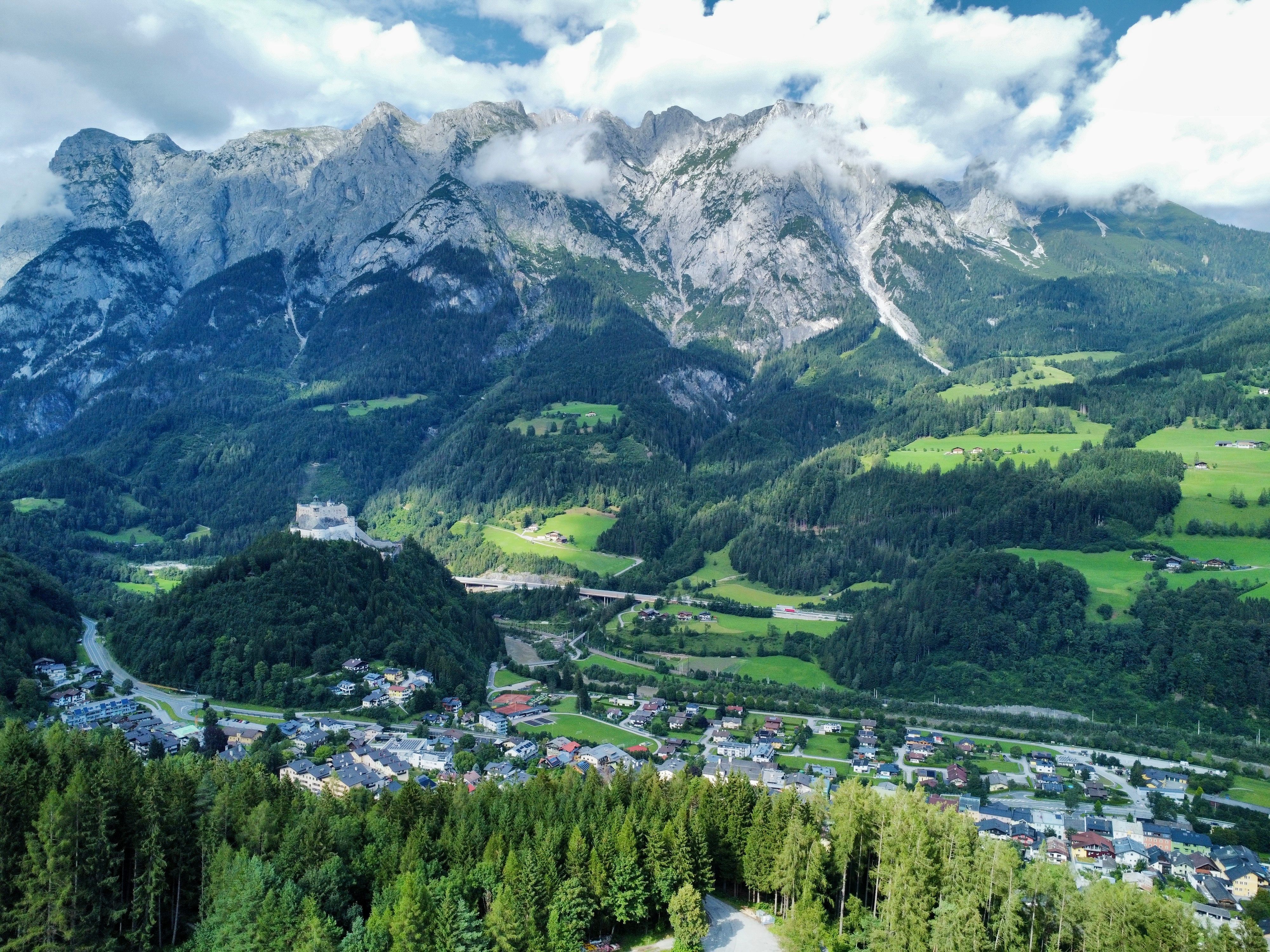 Majestic View of Austrian Alps with Castle · Free Stock Photo