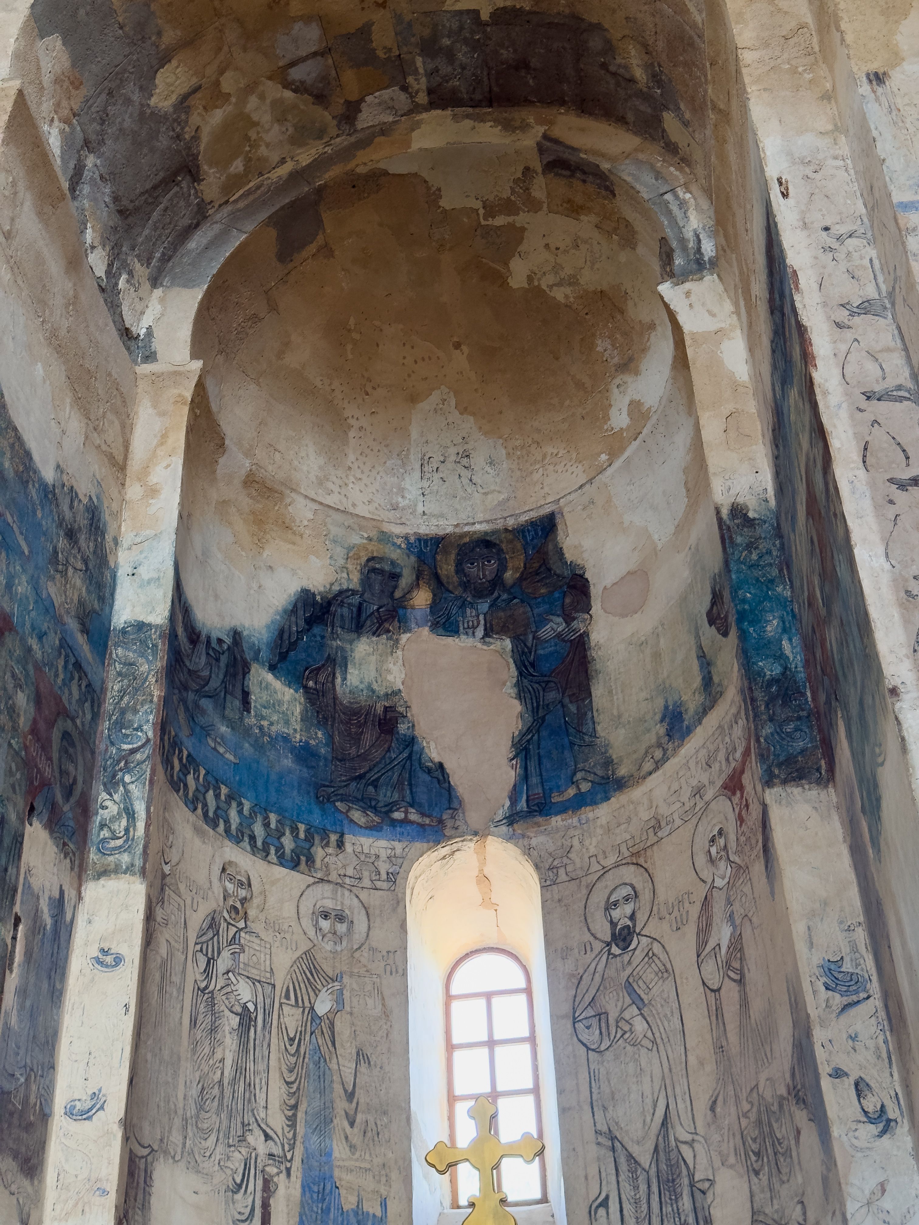Ancient Church Interior with Religious Frescoes · Free Stock Photo
