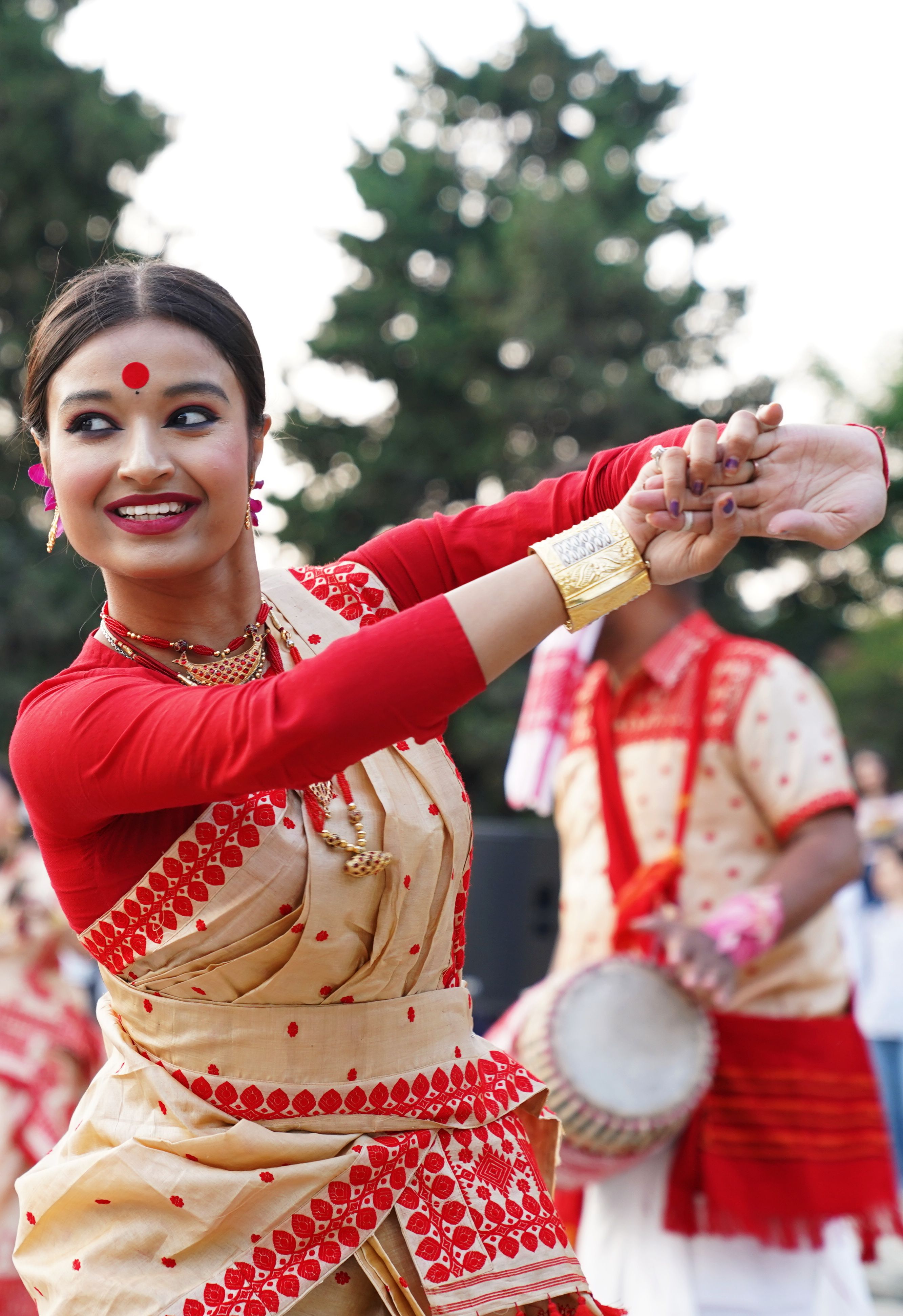 Traditional Assamese Dance Performance Outdoors · Free Stock Photo