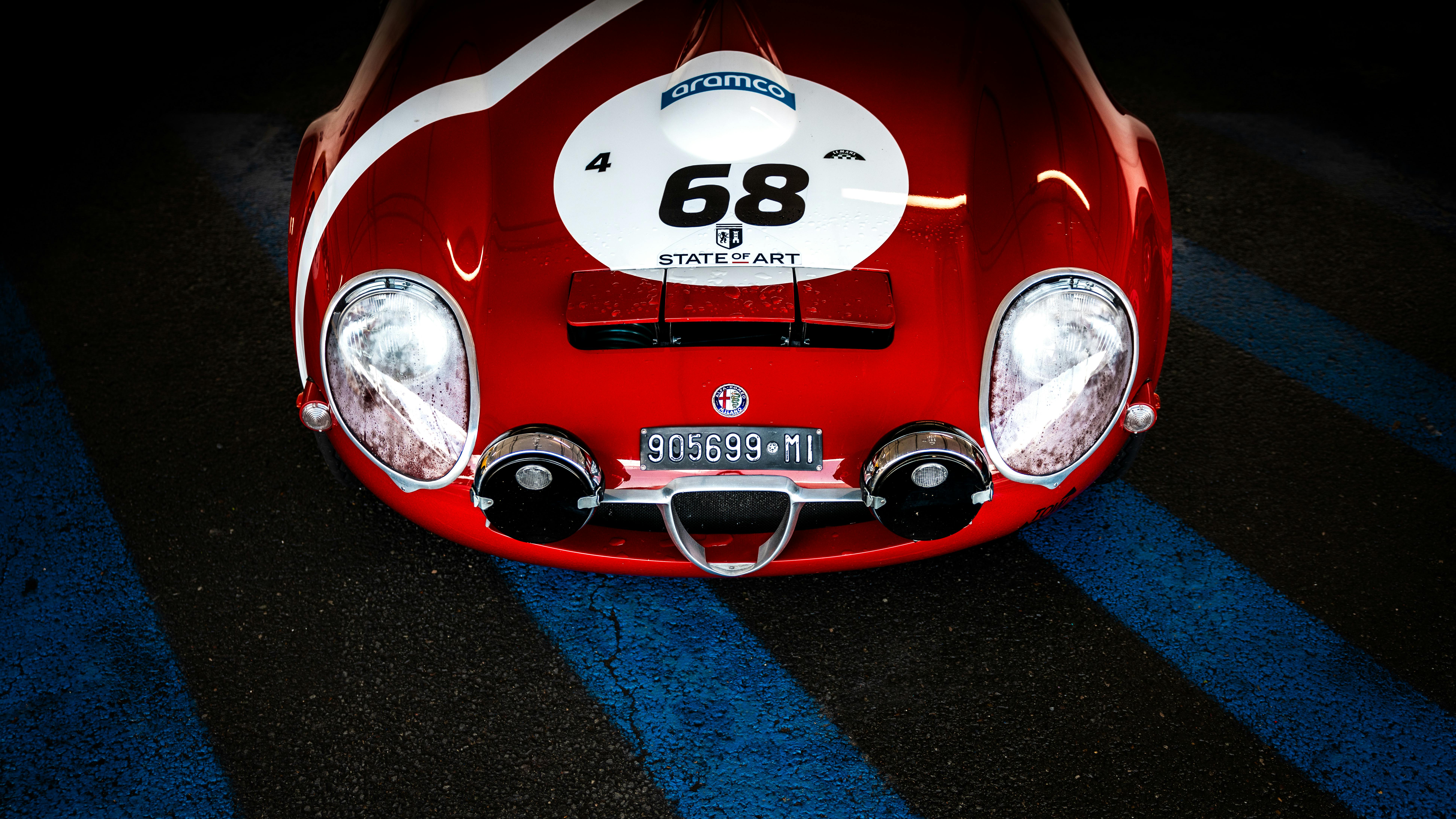 Classic Red Racing Car Front View · Free Stock Photo