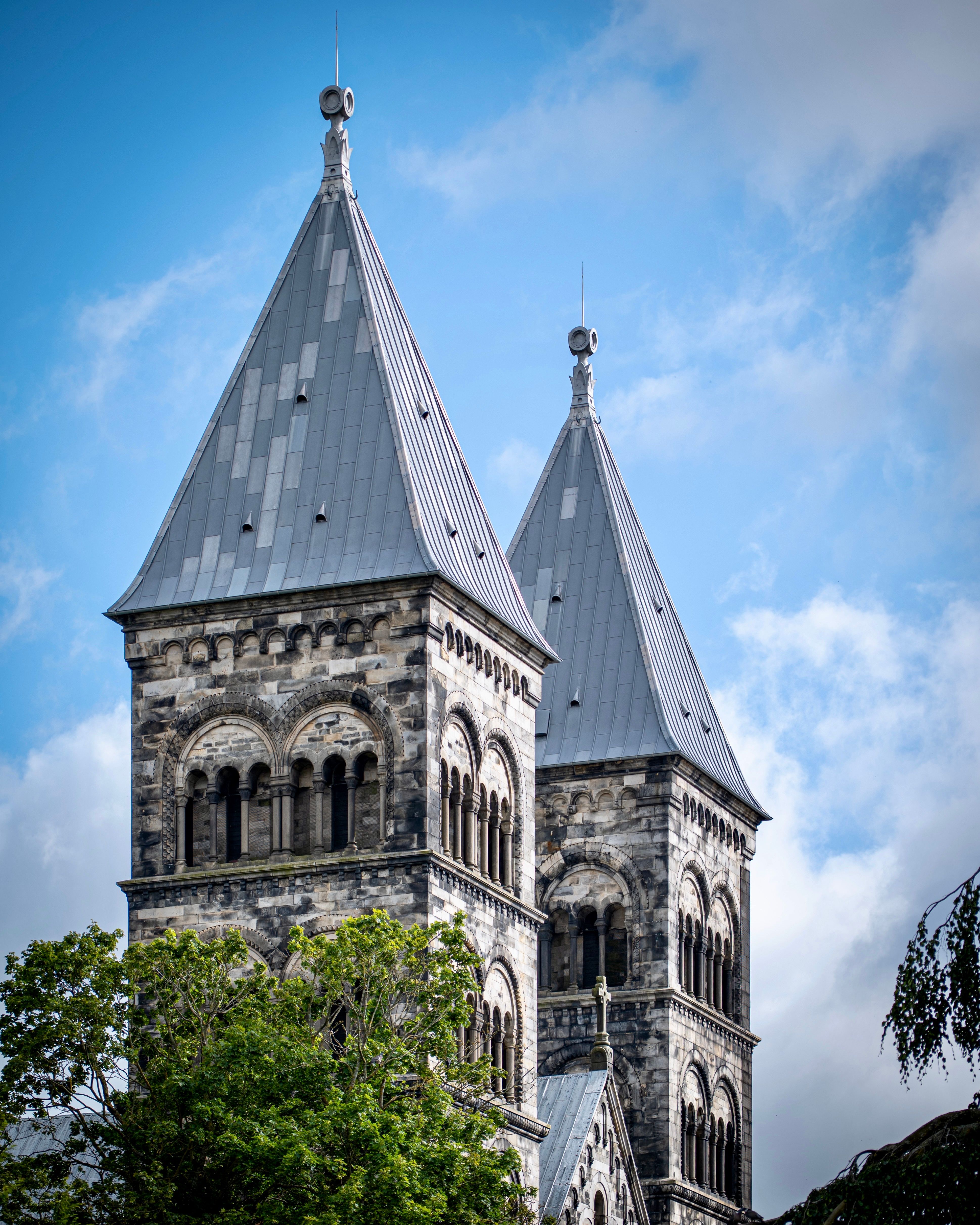 Lund Cathedral Towers in Skåne, Sweden · Free Stock Photo