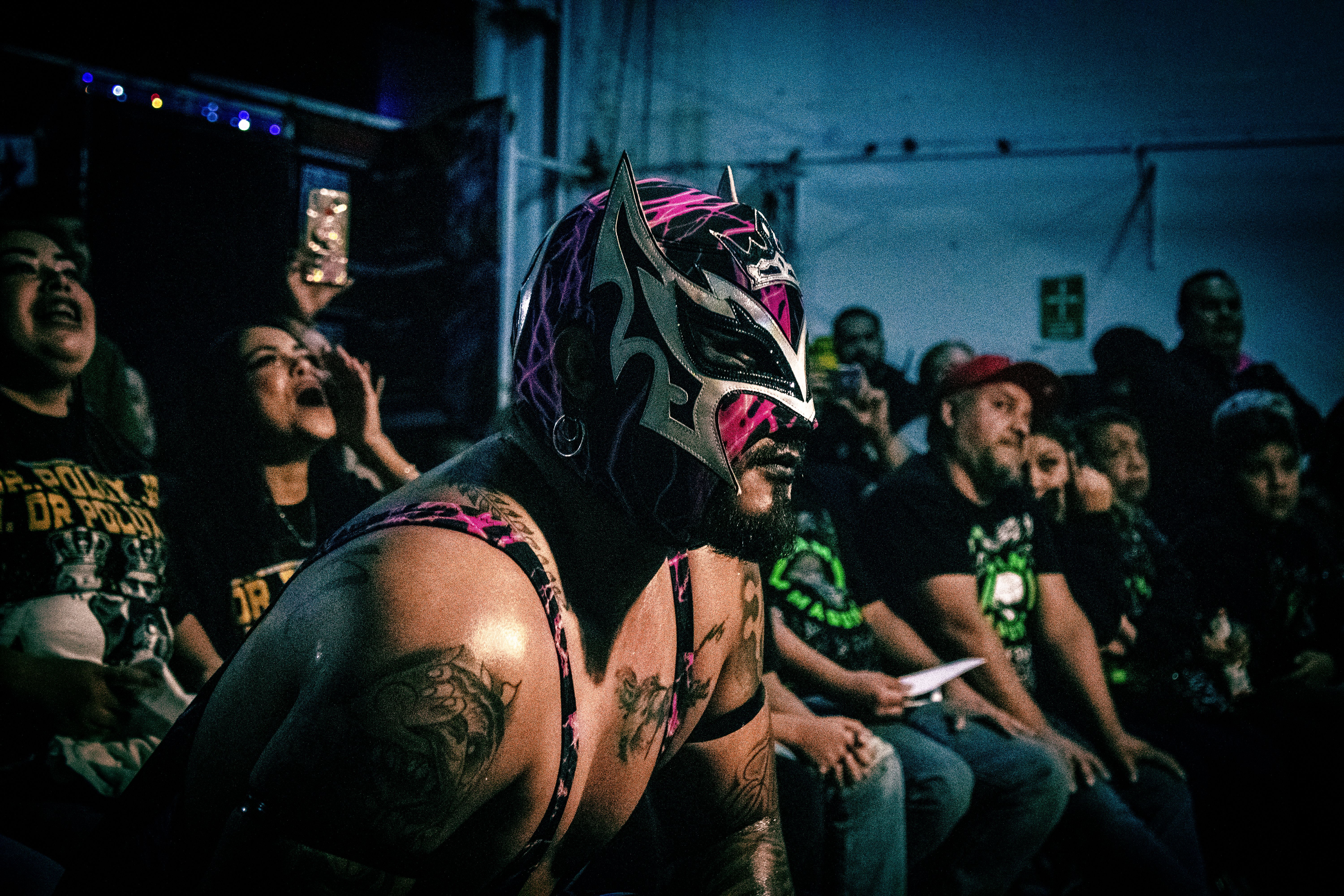Vibrant Lucha Libre Match in Mexican Arena · Free Stock Photo