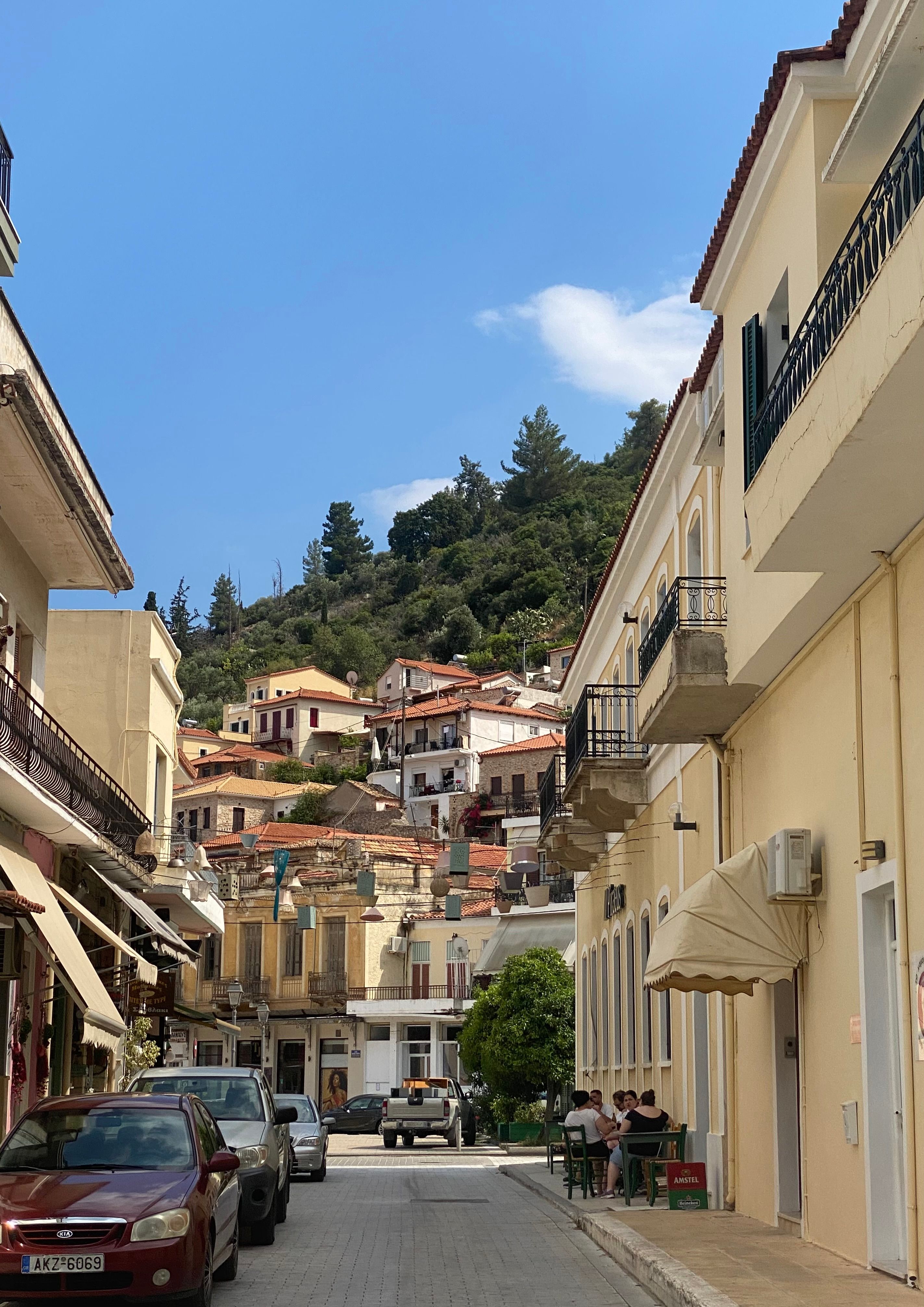 Charming Greek Village Street on a Sunny Day · Free Stock Photo