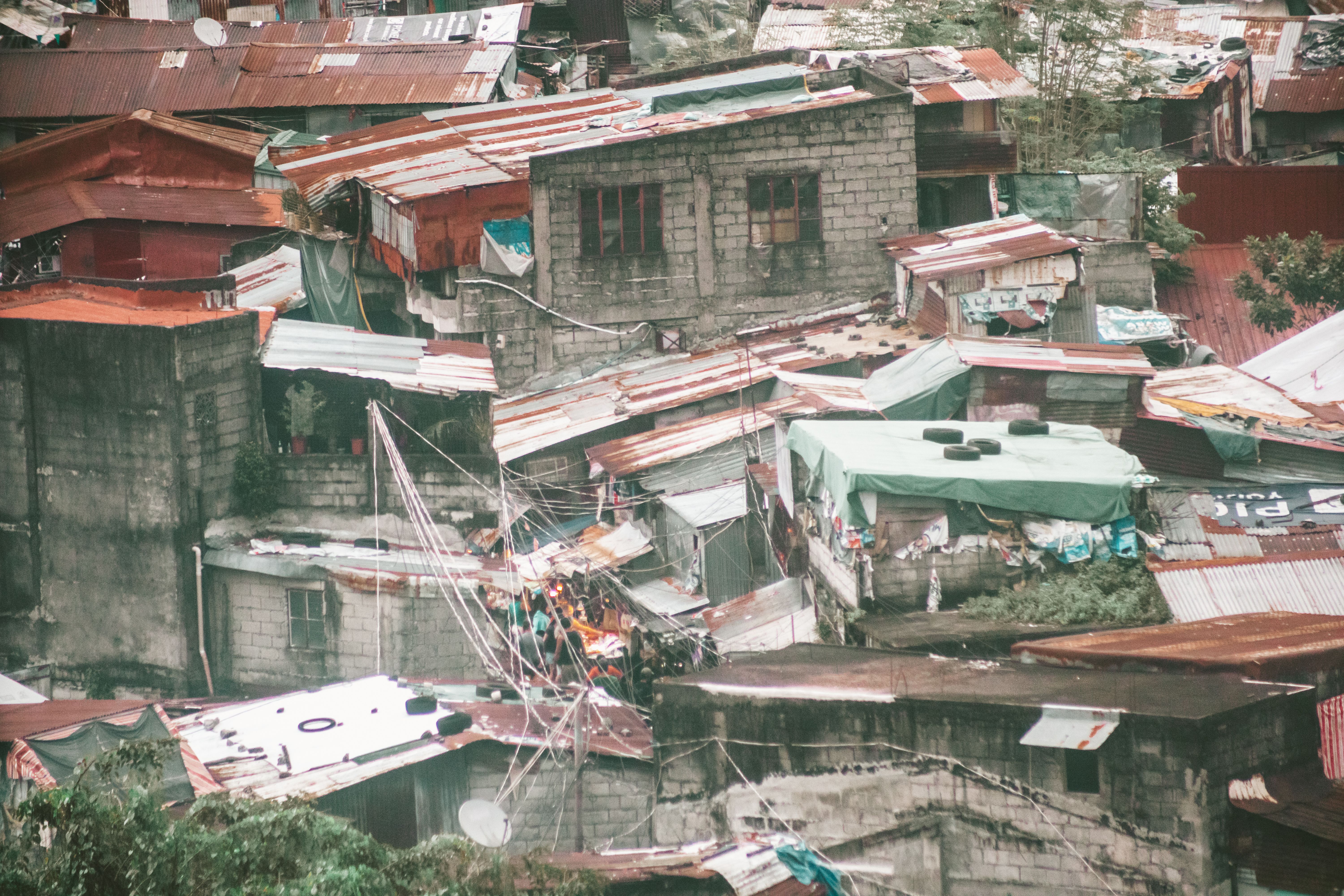 Aerial View of Urban Slum with Rustic Buildings · Free Stock Photo