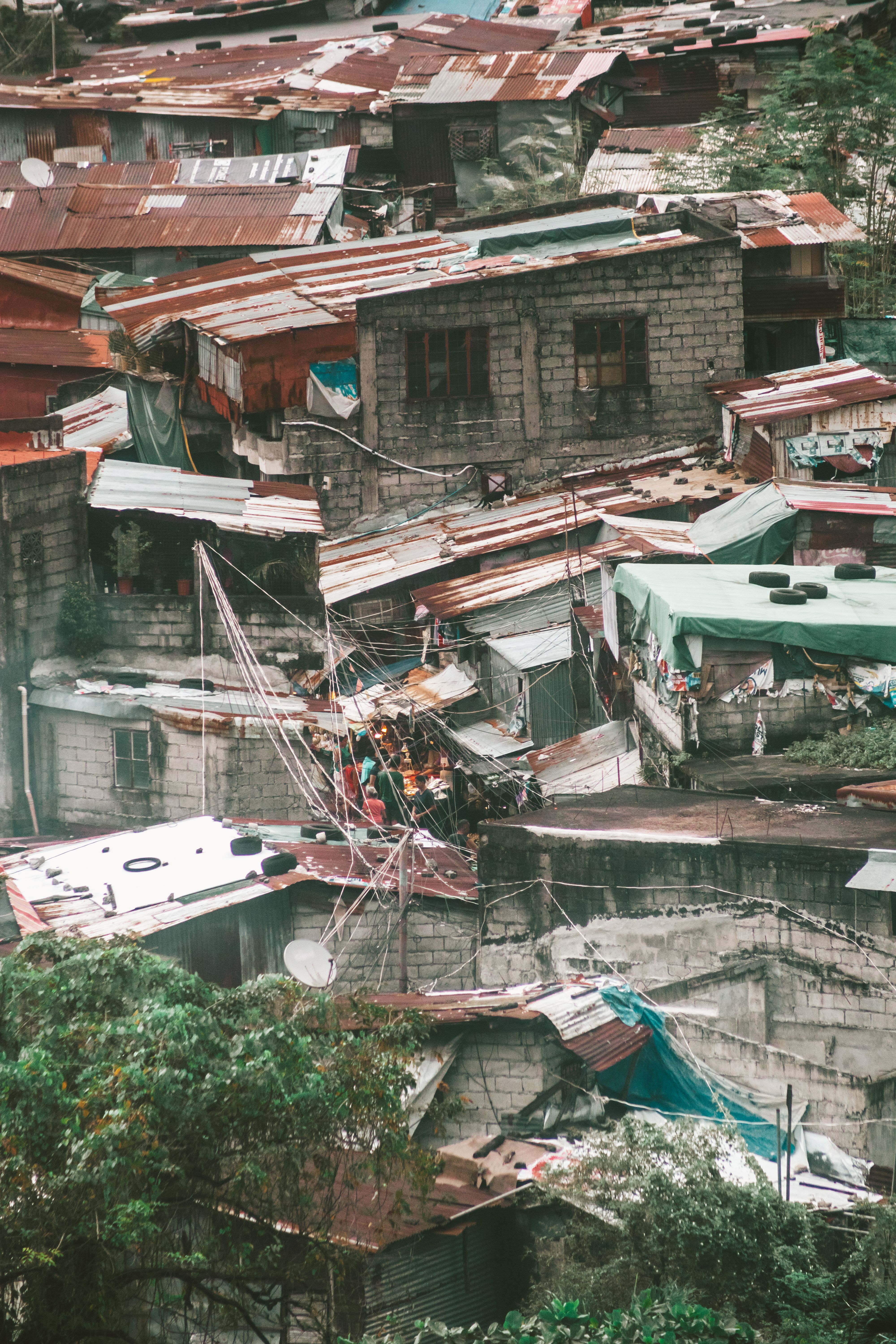 Aerial View of Urban Slum Area with Tin Roofs · Free Stock Photo