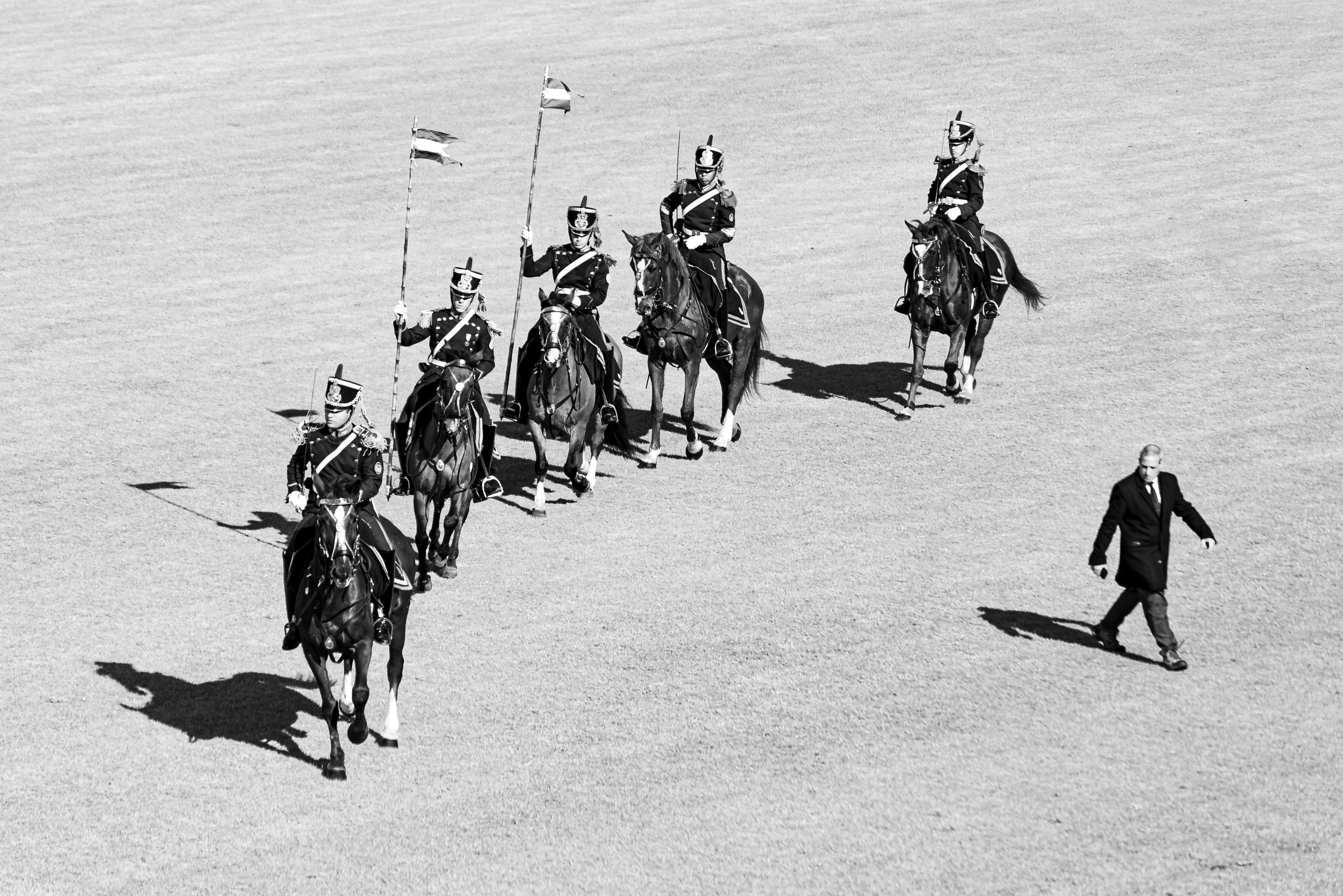 Marching Cavalry in Formation Viewed from Above · Free Stock Photo