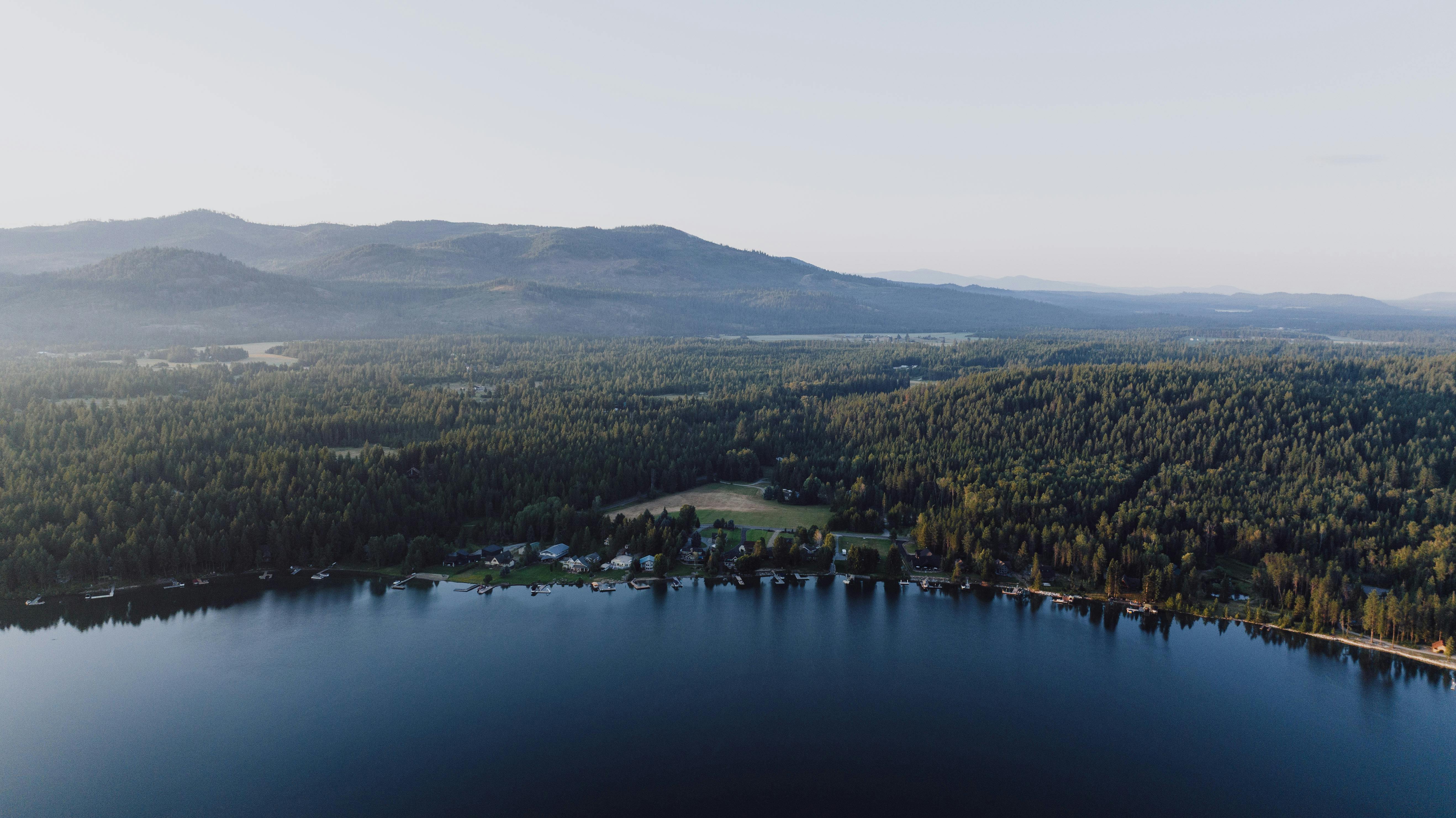 Aerial View of Priest River, Idaho's Scenic Landscape · Free Stock Photo