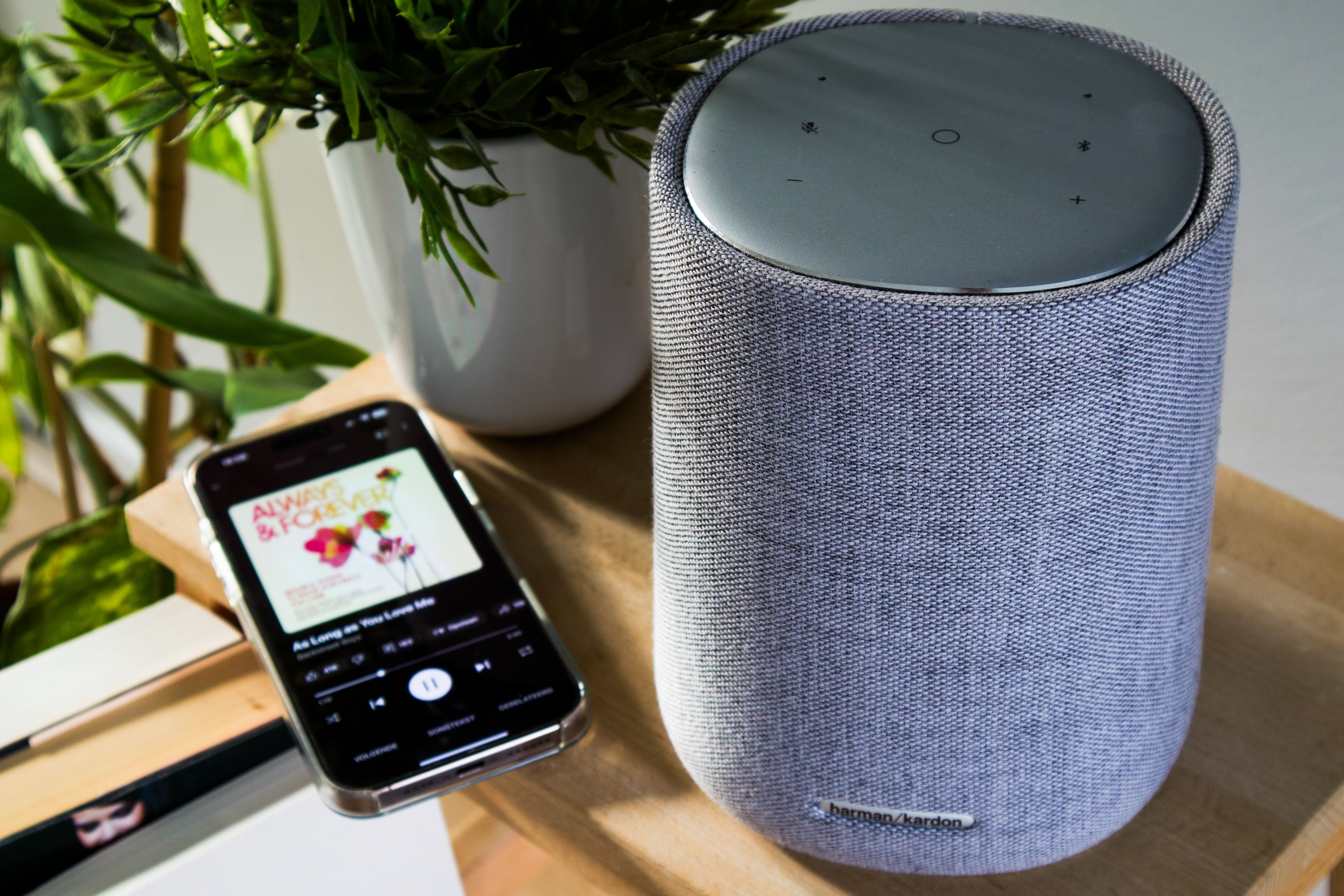 Modern Bluetooth Speaker with Smartphone · Free Stock Photo