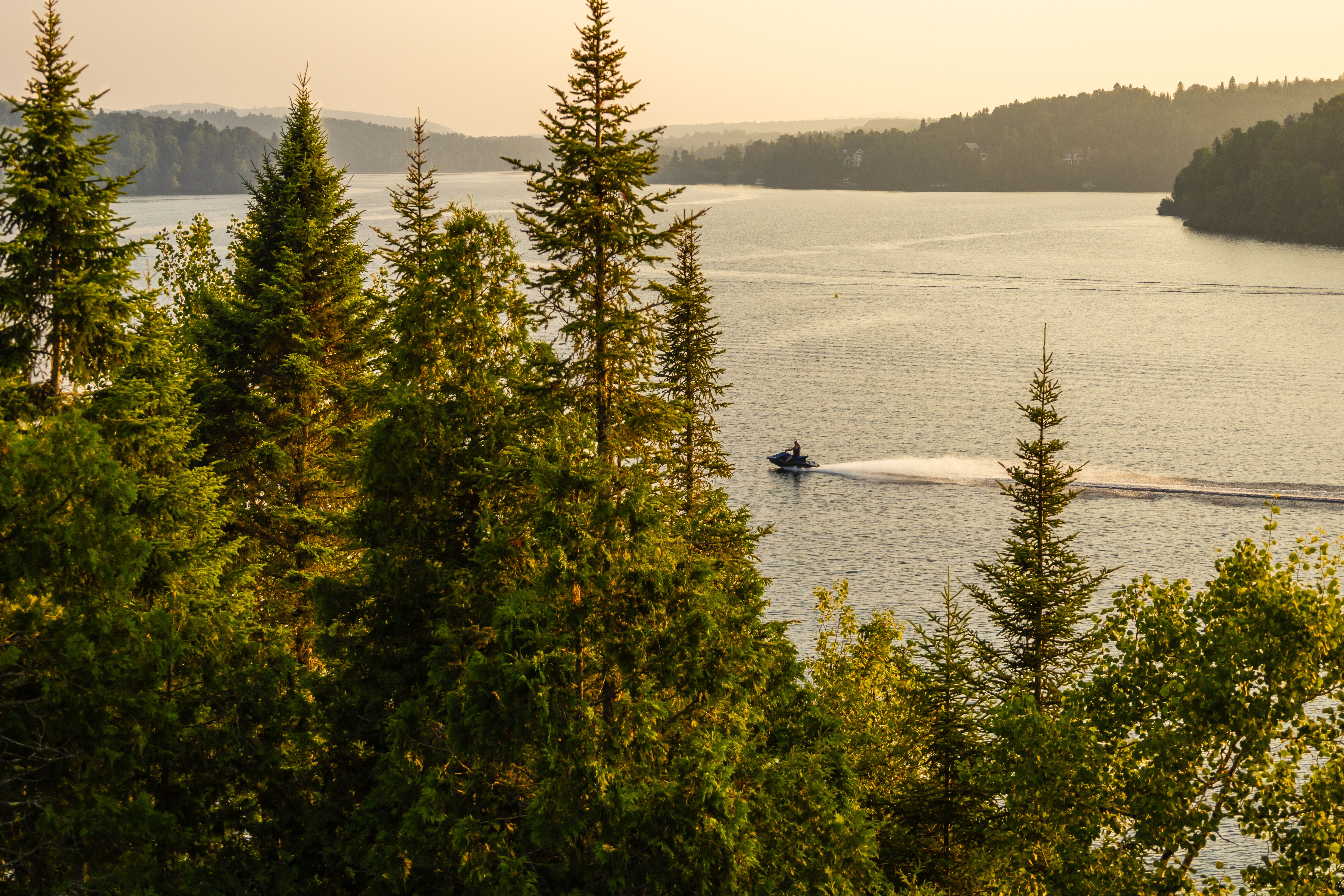Jet Ski on Vibrant Summer Lake in Quebec · Free Stock Photo