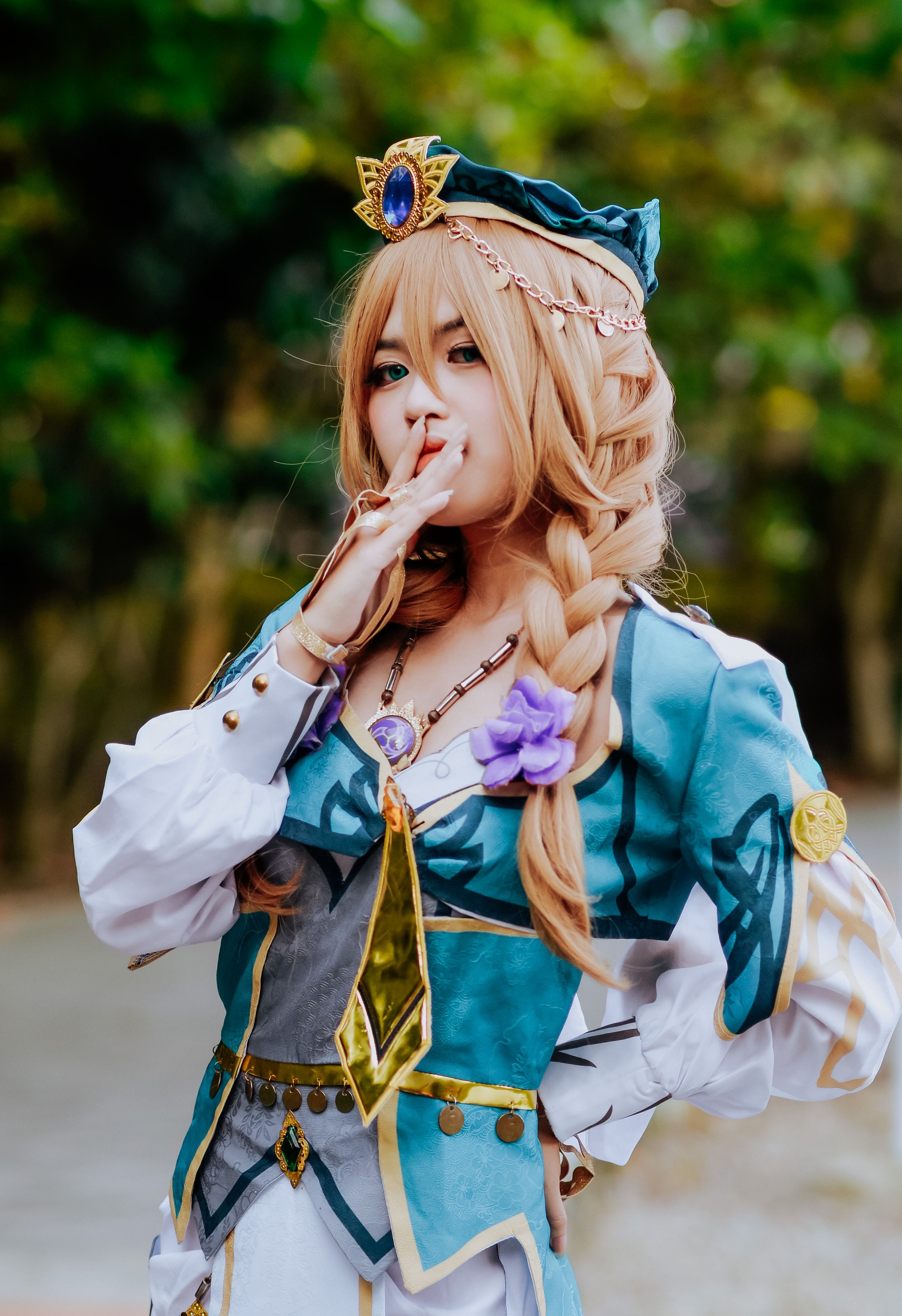 Elegant Manga-Inspired Cosplay in Lush Setting · Free Stock Photo
