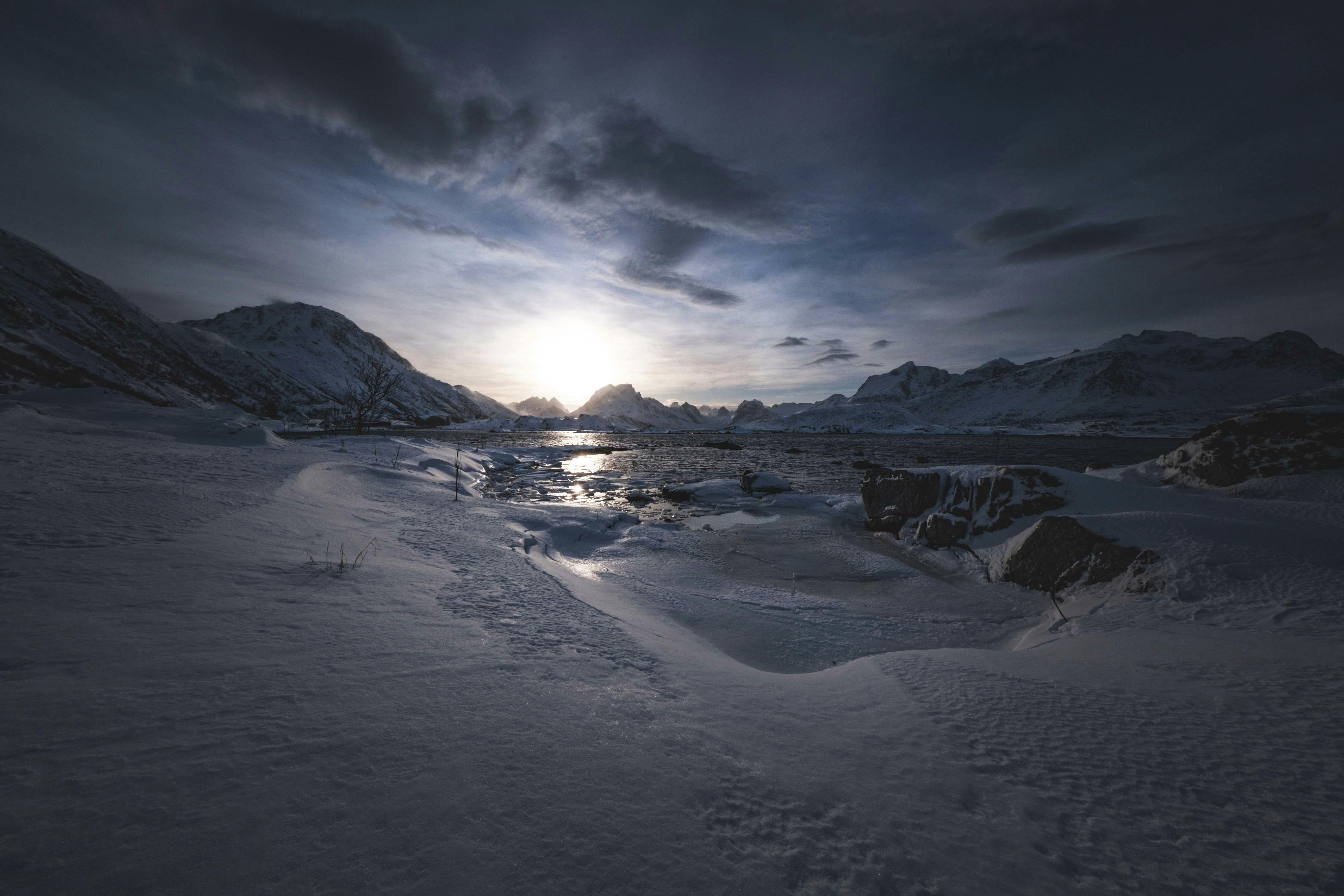 Stunning Arctic Sunset Over Icy Landscape · Free Stock Photo