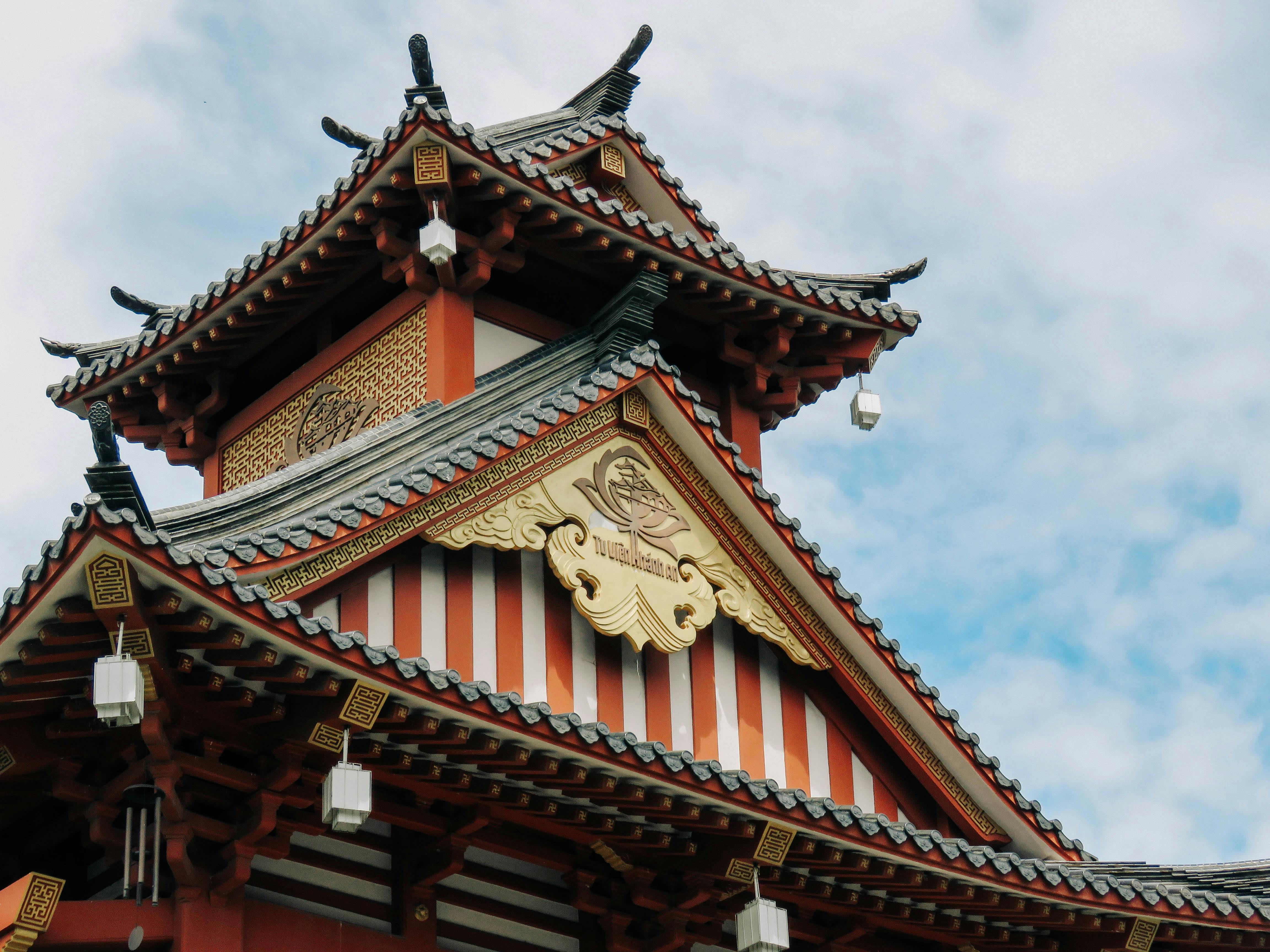 Traditional Japanese Temple Roof with Ornate Details · Free Stock Photo