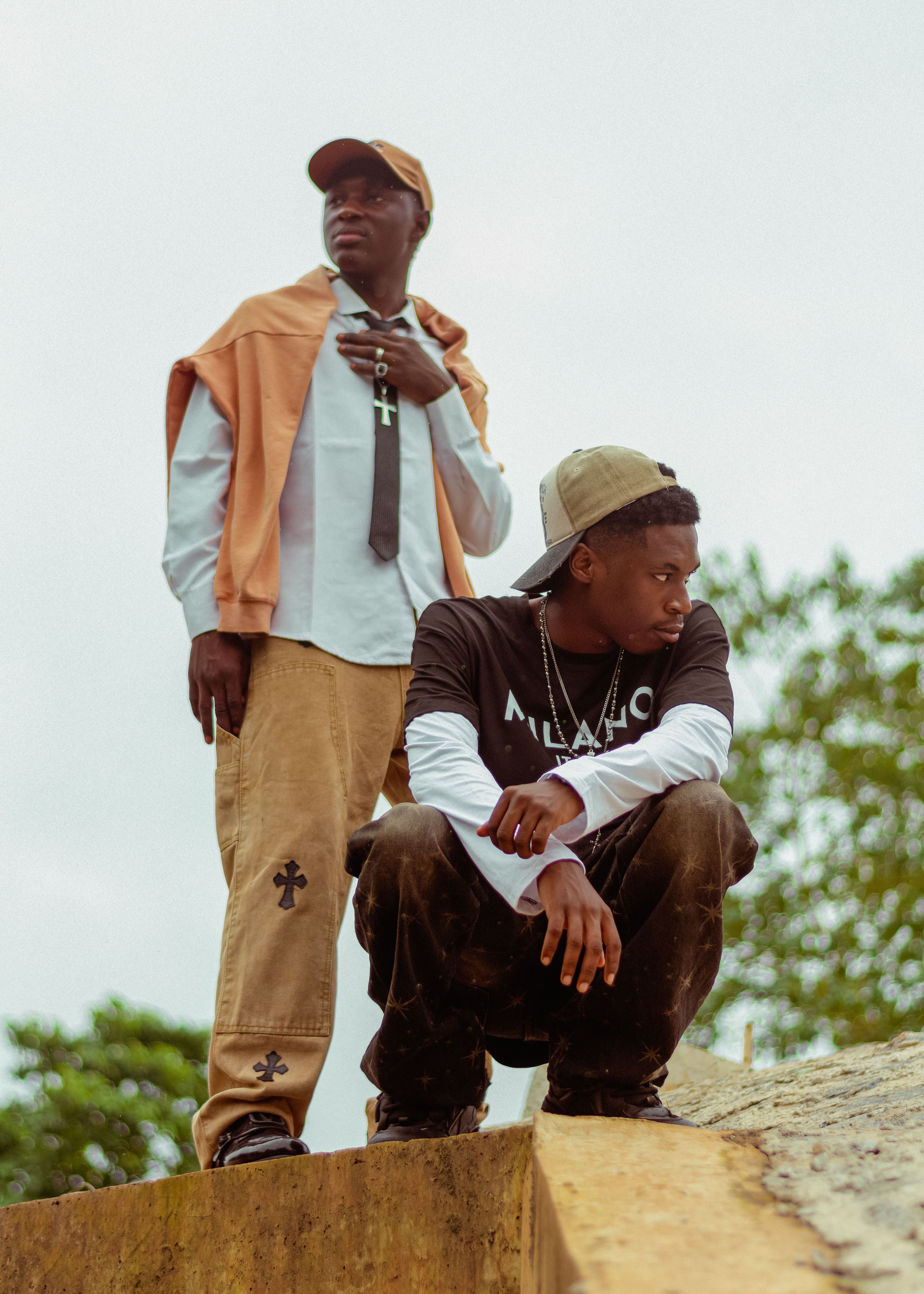 Urban Fashion Portrait of Two Stylish Men Outdoors · Free Stock Photo