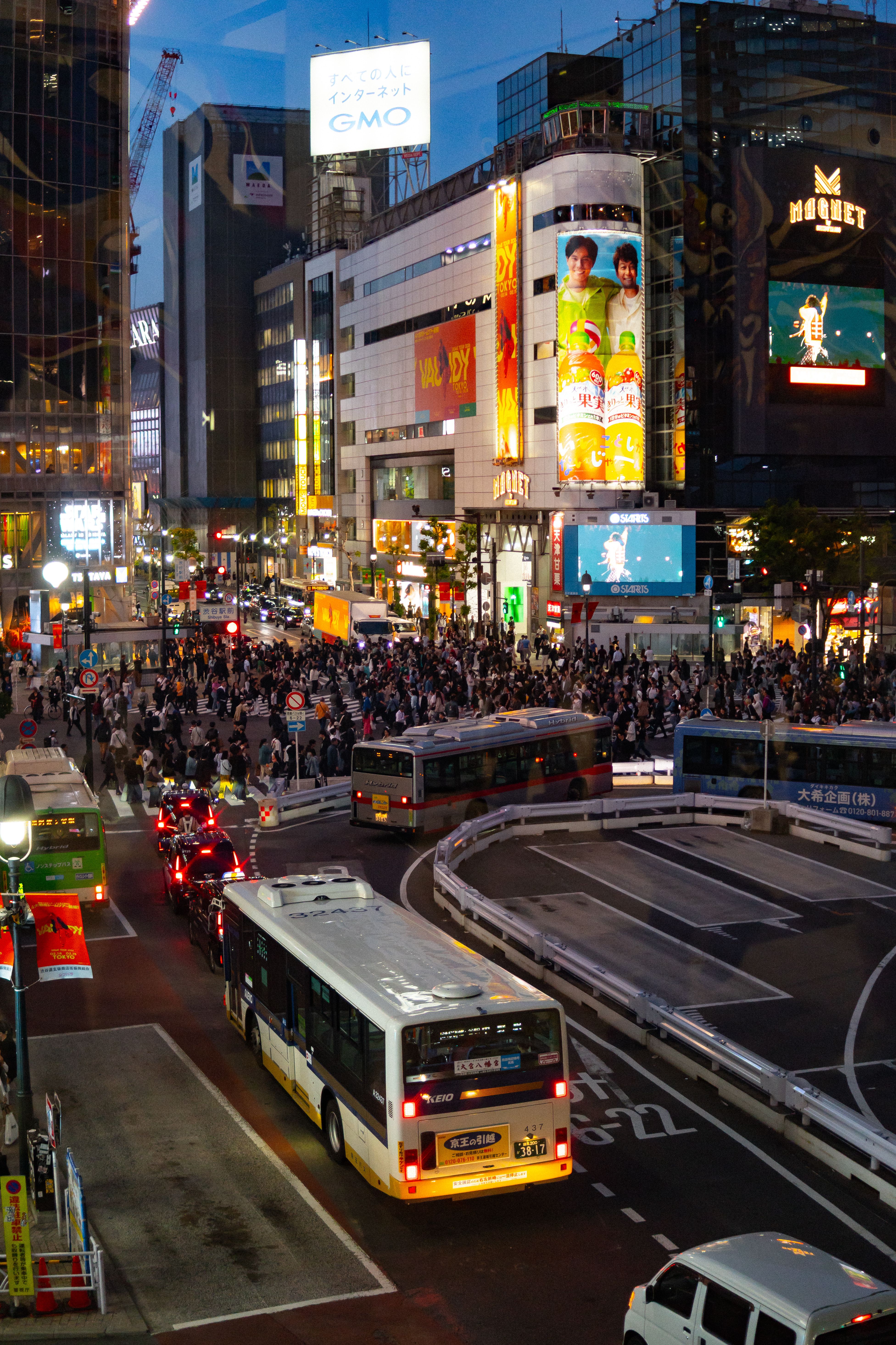 Bustling Shibuya Crossing at Twilight · Free Stock Photo