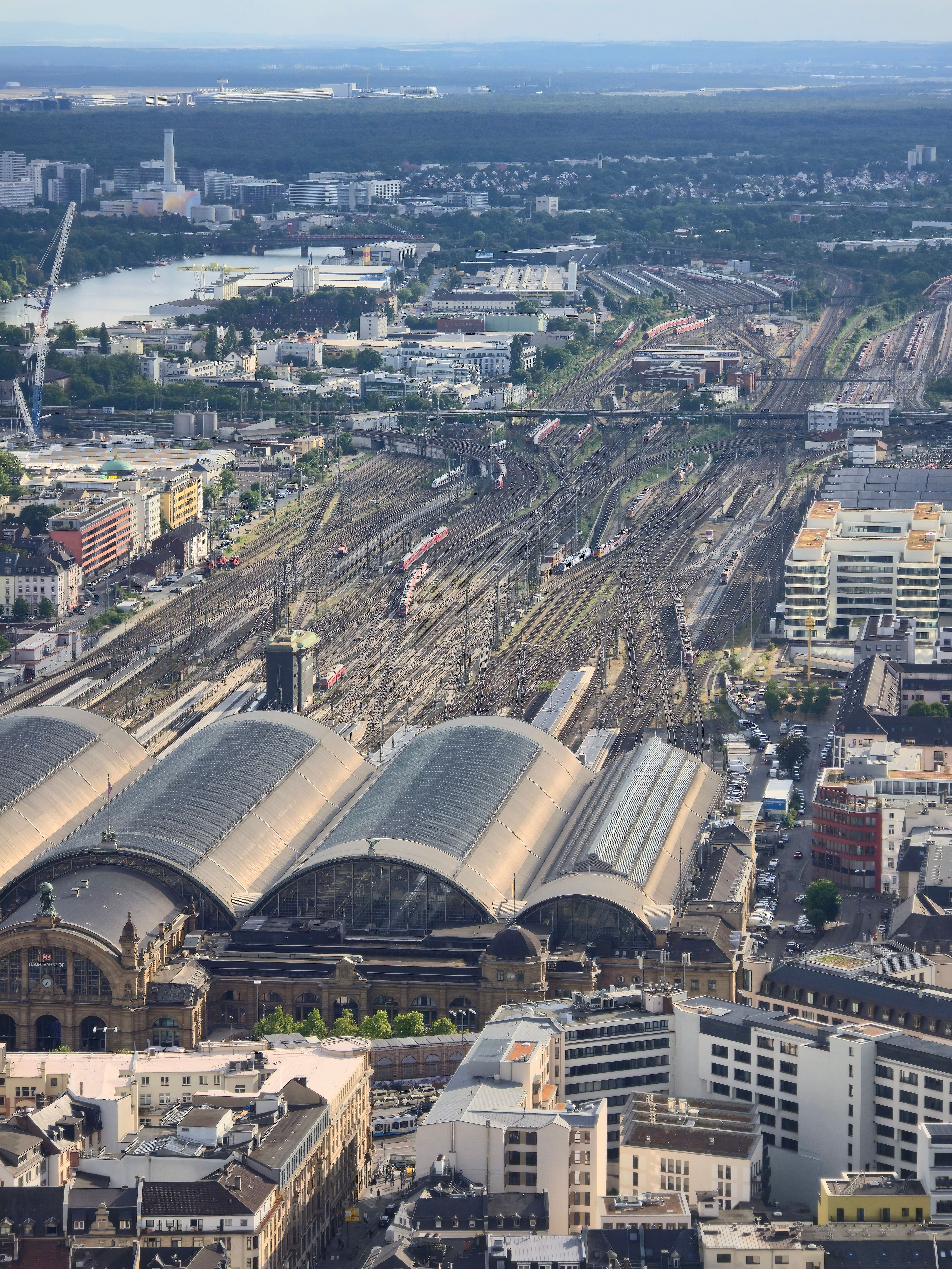 Aerial View of Large Train Station and Cityscape · Free Stock Photo