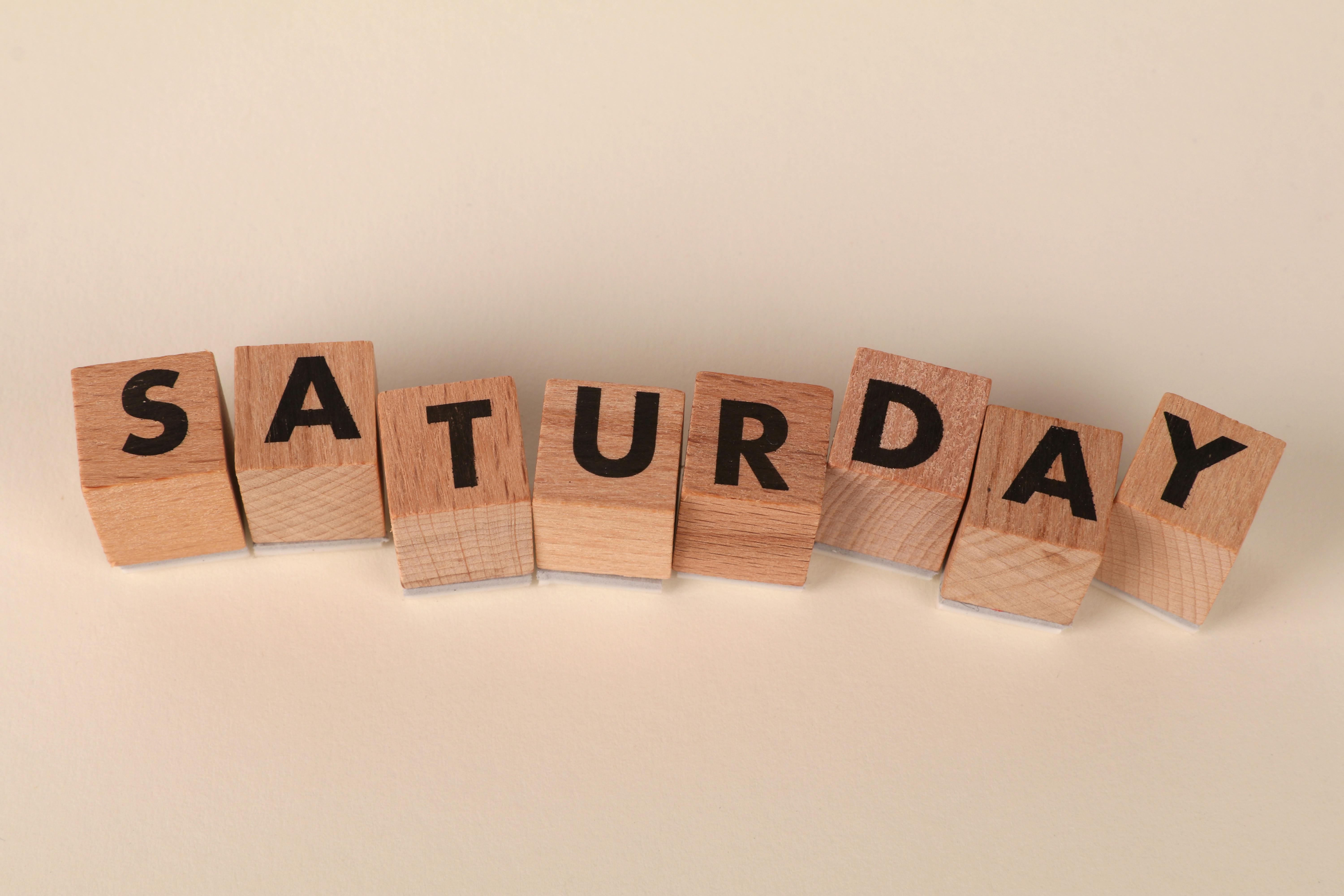 Wooden Blocks Displaying Saturday Text · Free Stock Photo