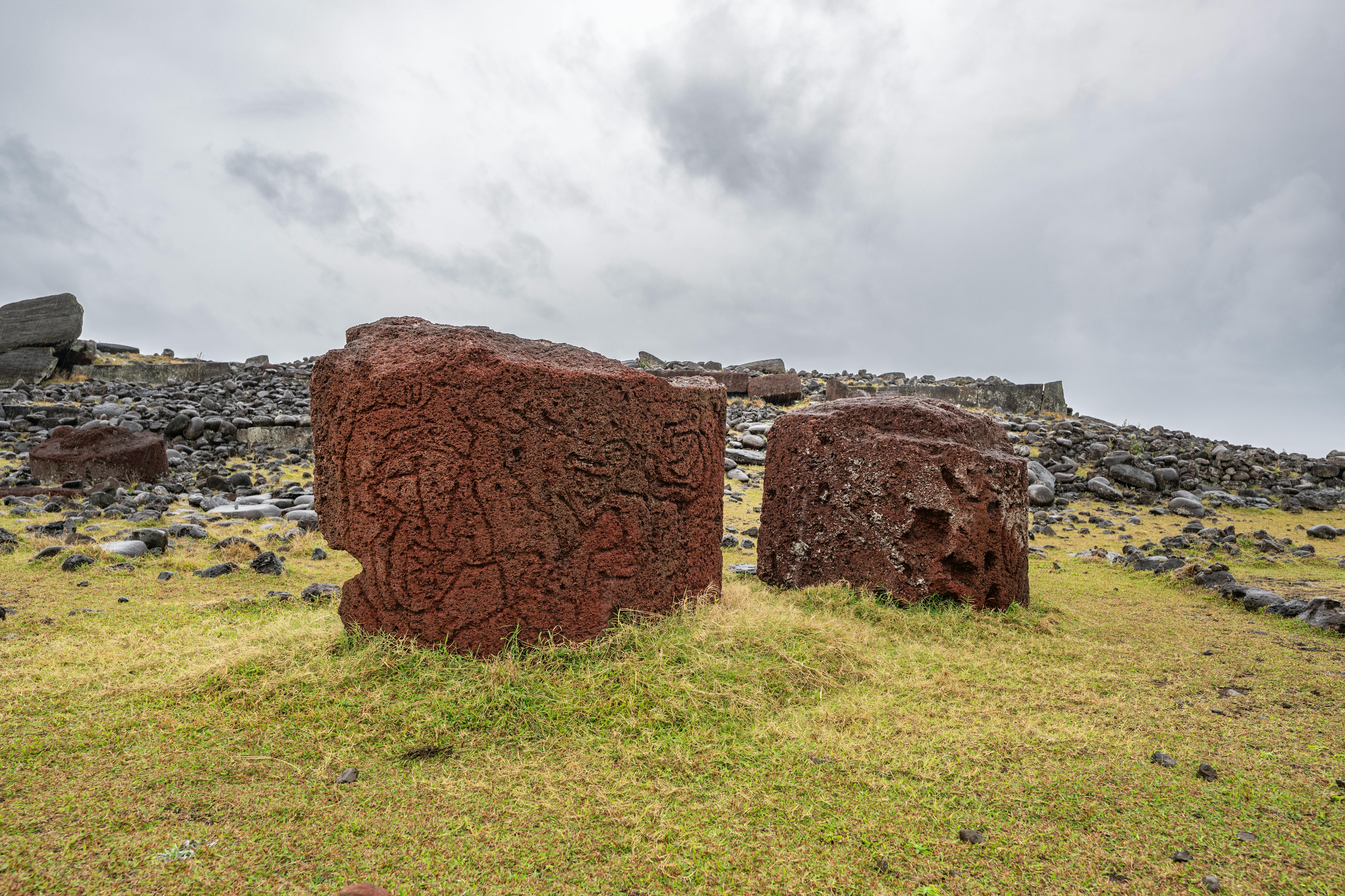 Ancient Stone Blocks on Easter Island Landscape · Free Stock Photo
