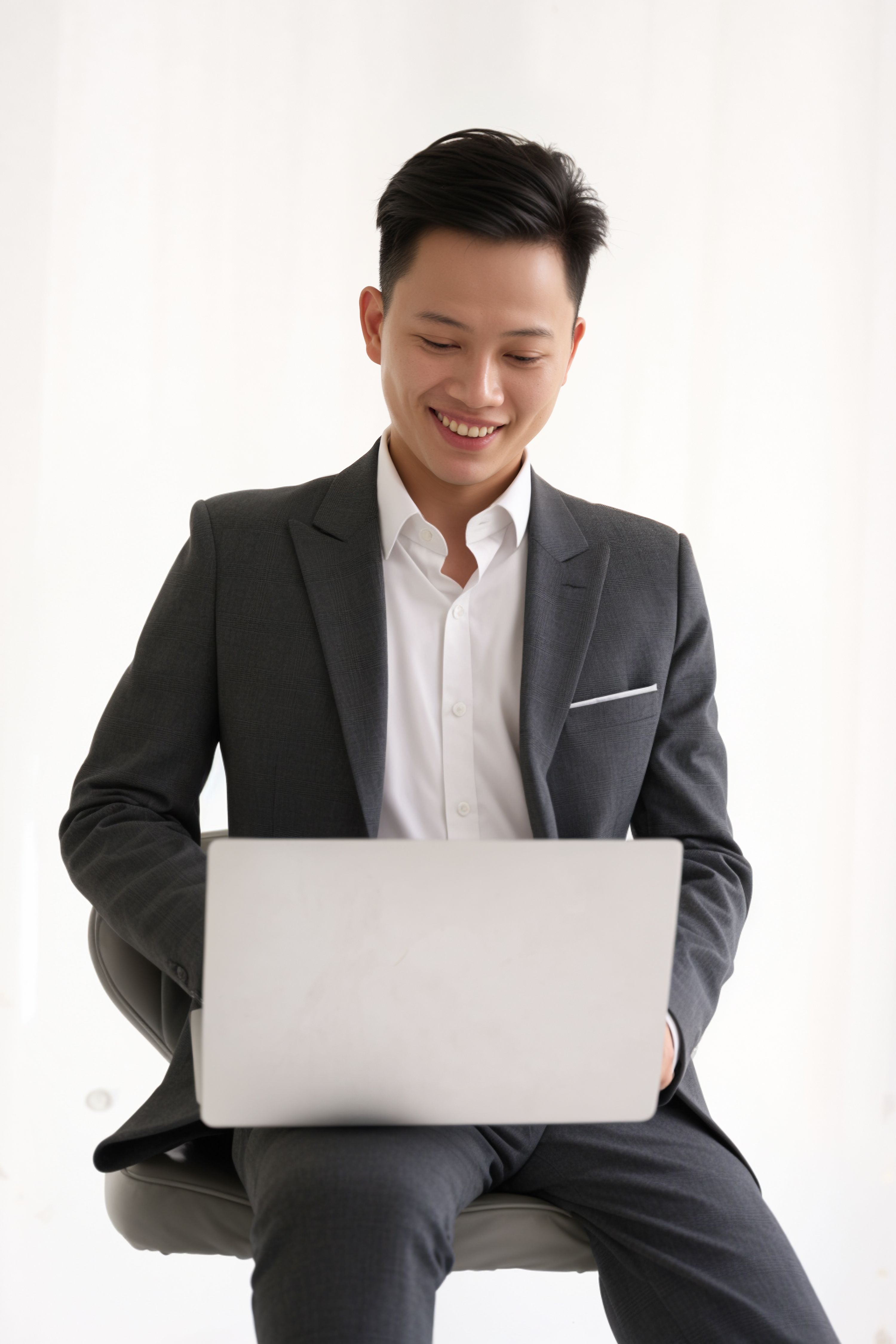 Professional Young Man in Suit Working on Laptop · Free Stock Photo