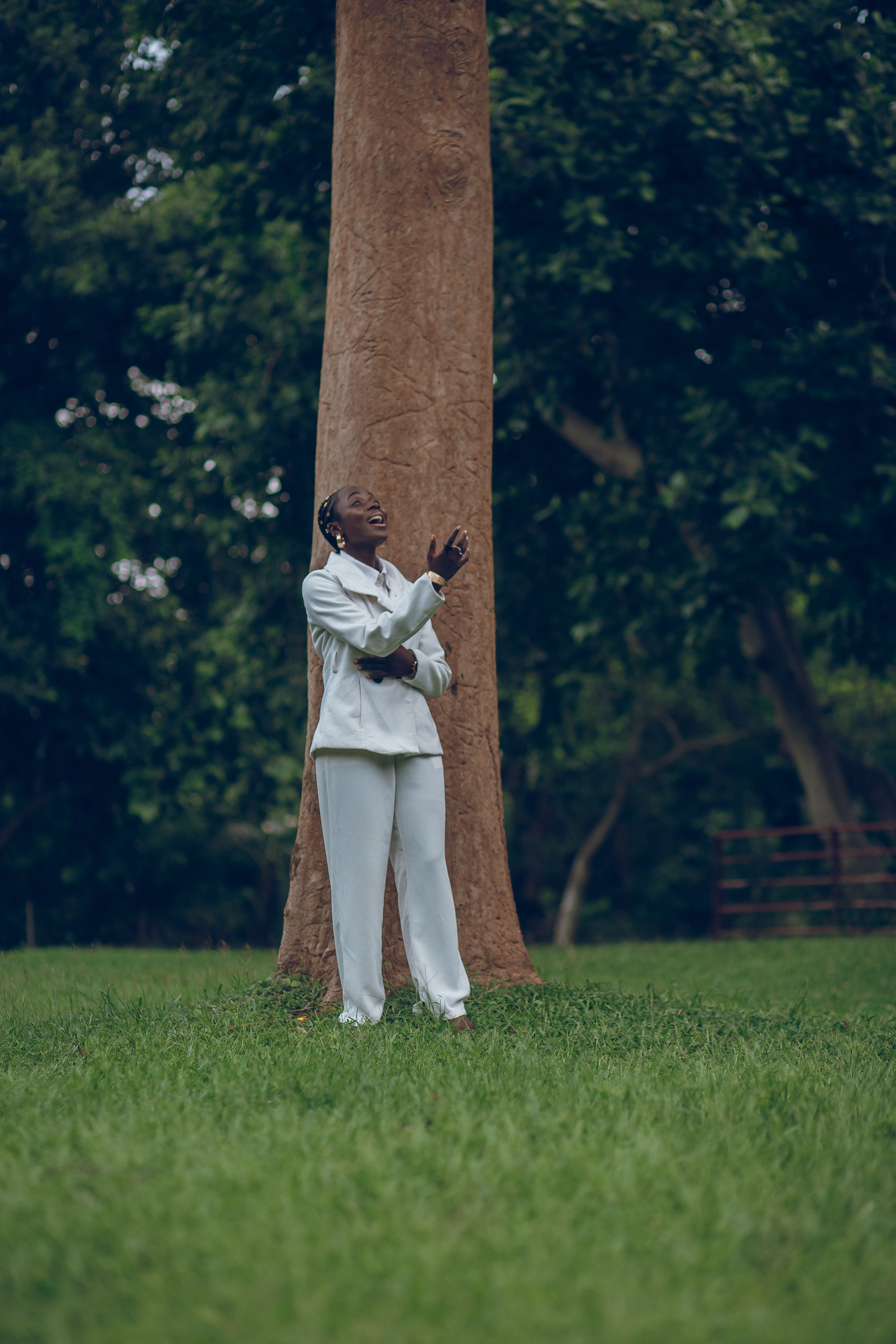 Stylish Person in White Suit Outdoors in Nature · Free Stock Photo