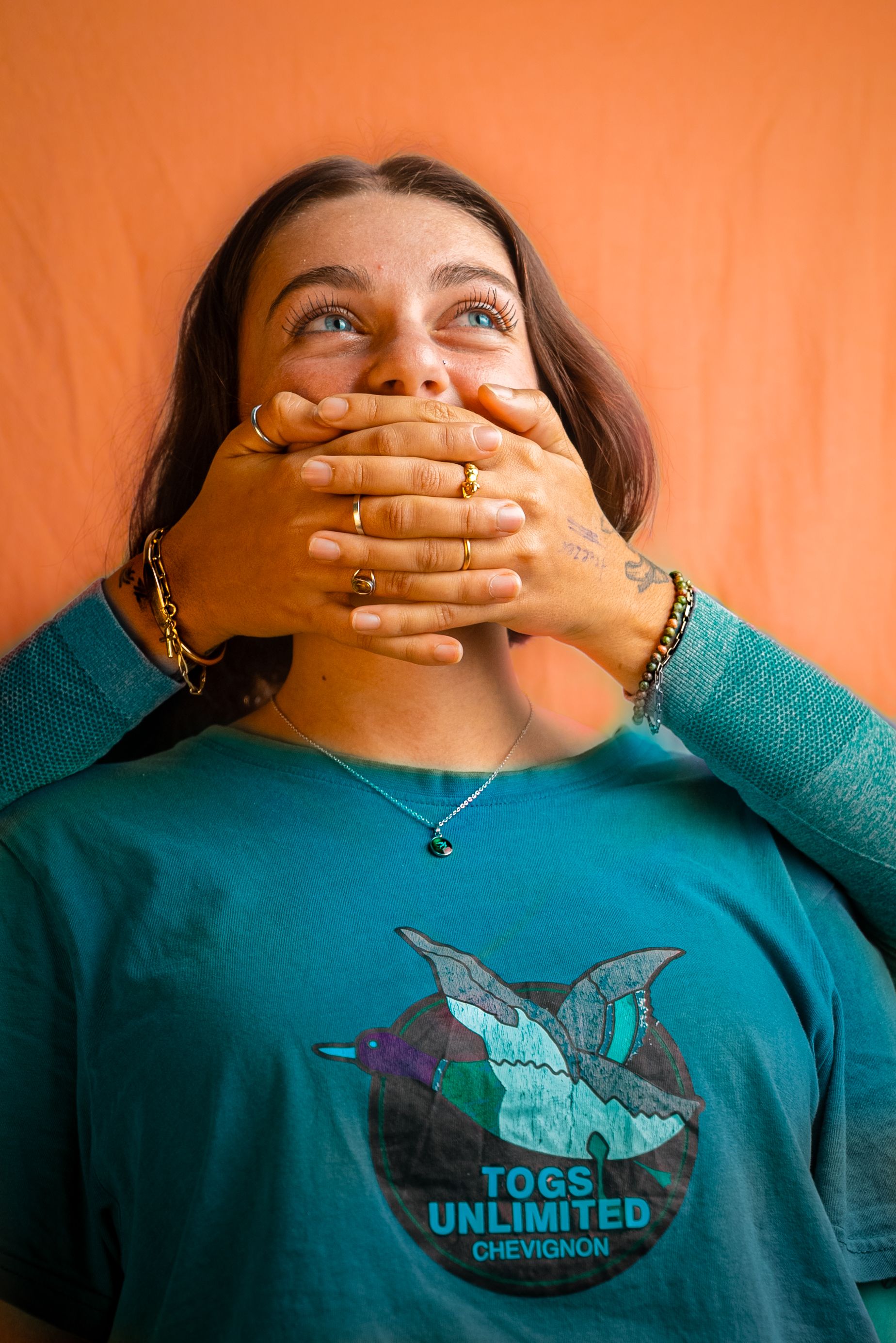 Expressive Portrait with Hands Covering Face · Free Stock Photo