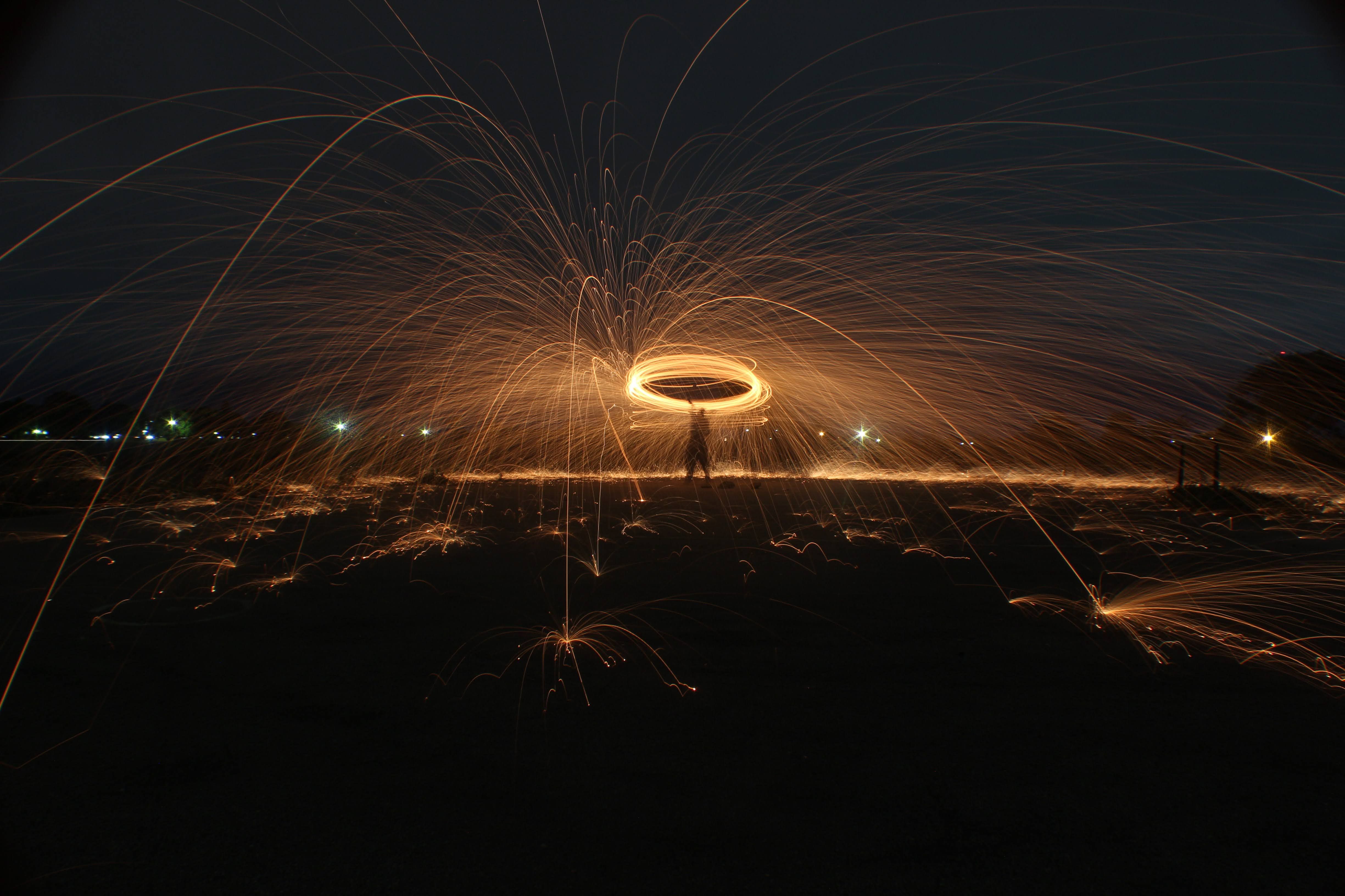 Spectacular Steel Wool Light Painting in Lusaka · Free Stock Photo