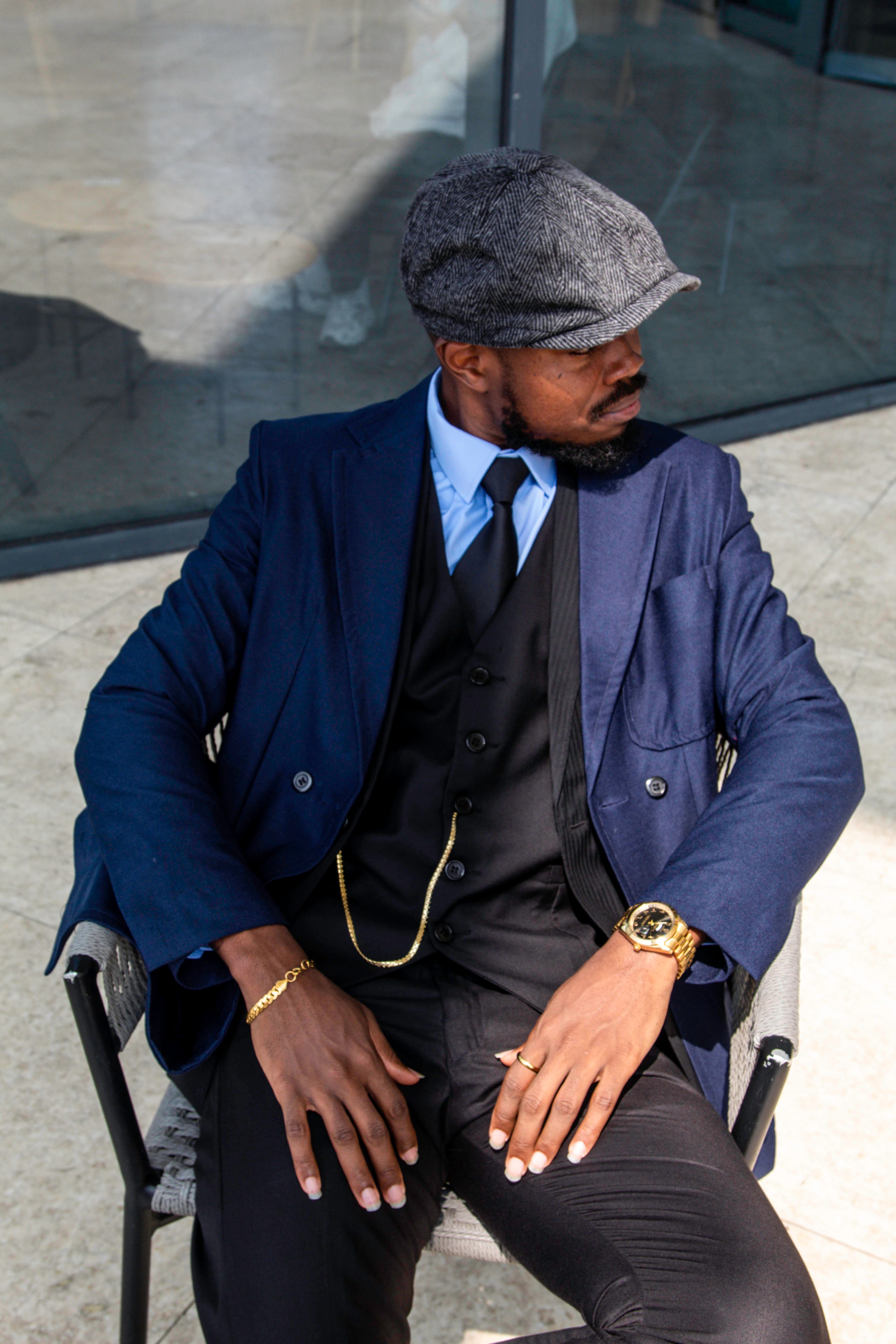 Stylish Gentleman in Vintage Blue Suit · Free Stock Photo