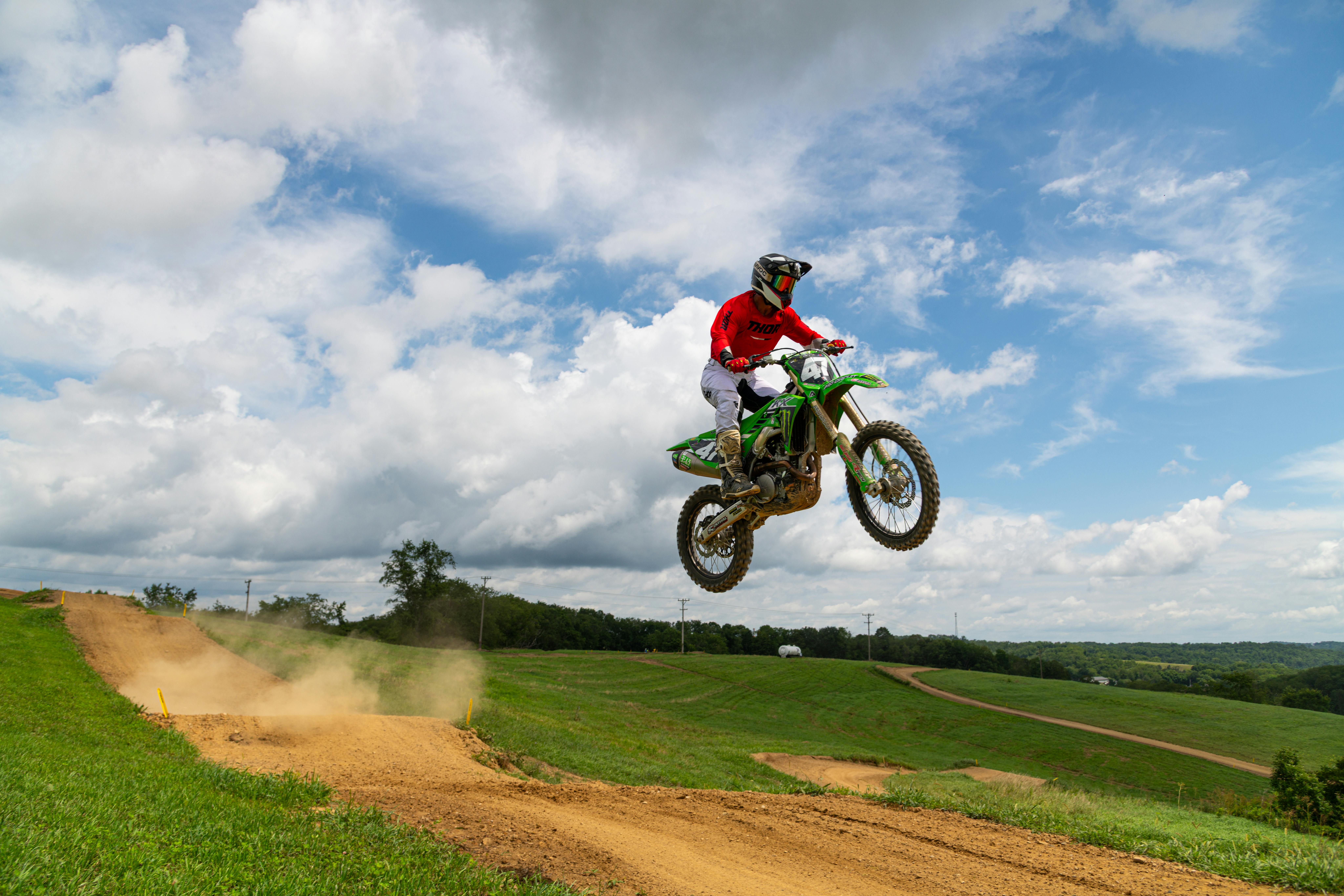 Exciting Dirt Bike Jump on Sunny Day in Pennsylvania · Free Stock Photo