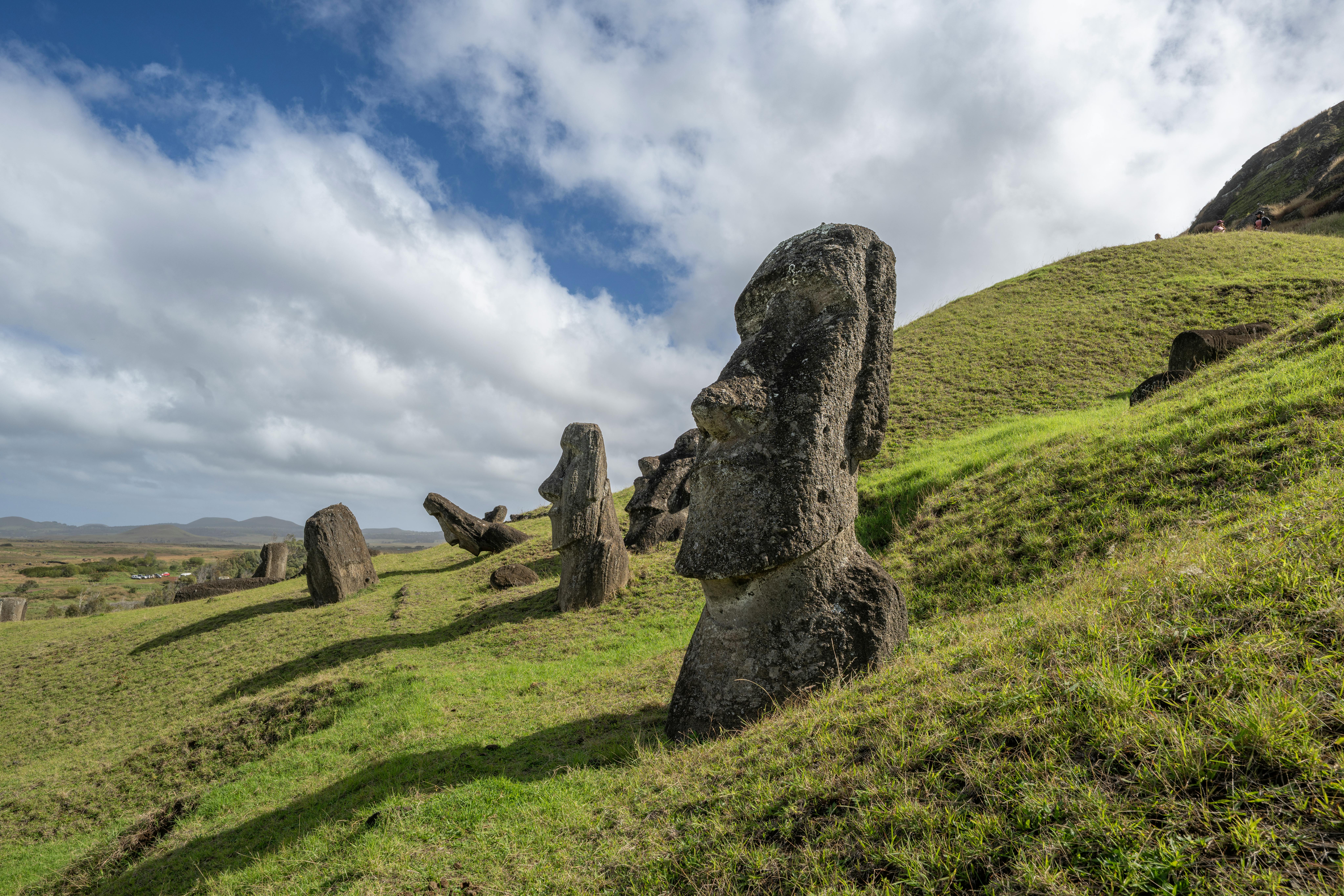 Moai Statues on Easter Island Hillside · Free Stock Photo
