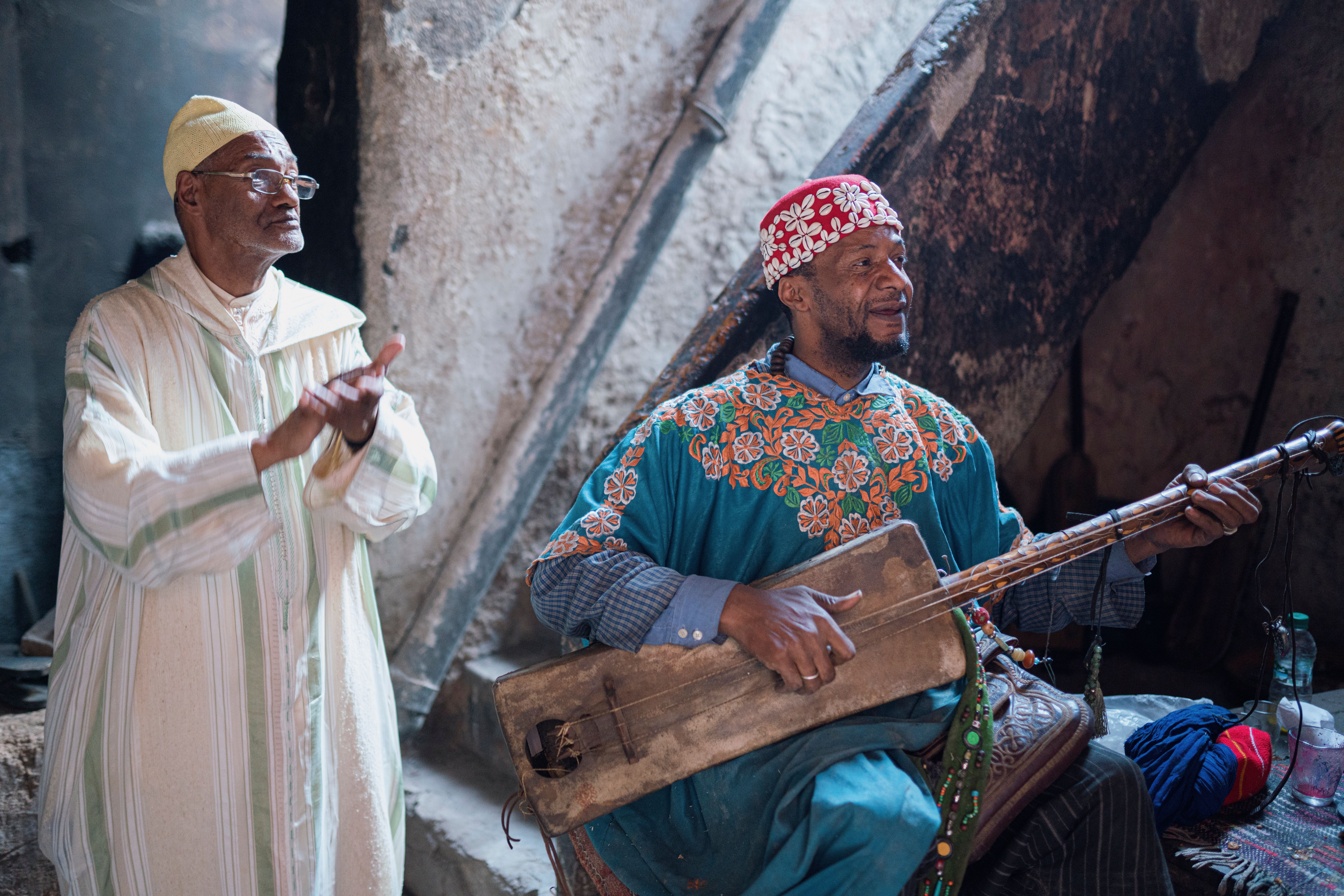 Traditional Moroccan Musicians Performing Indoors · Free Stock Photo