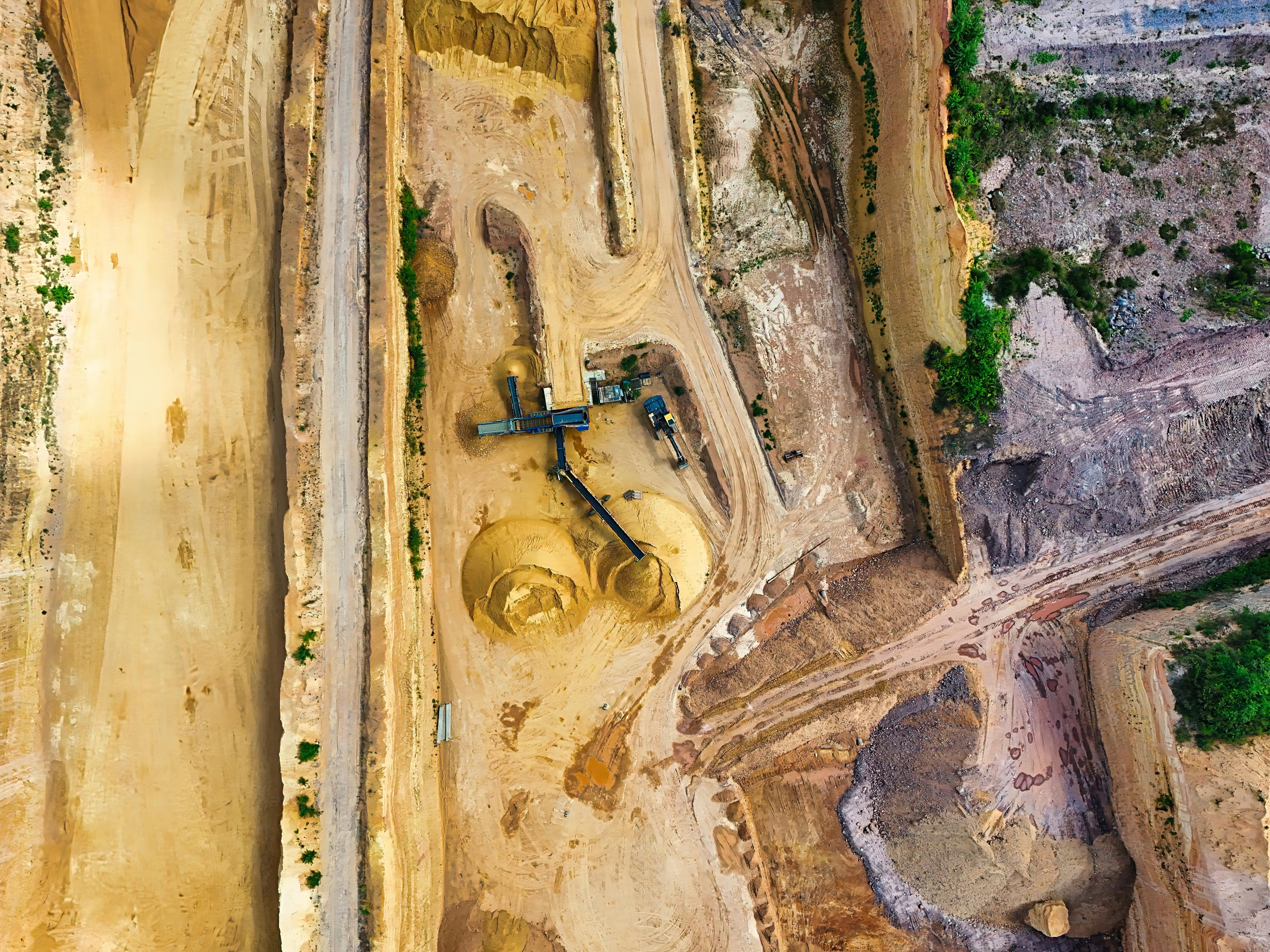 Aerial View of Industrial Open-Pit Mining Operation · Free Stock Photo