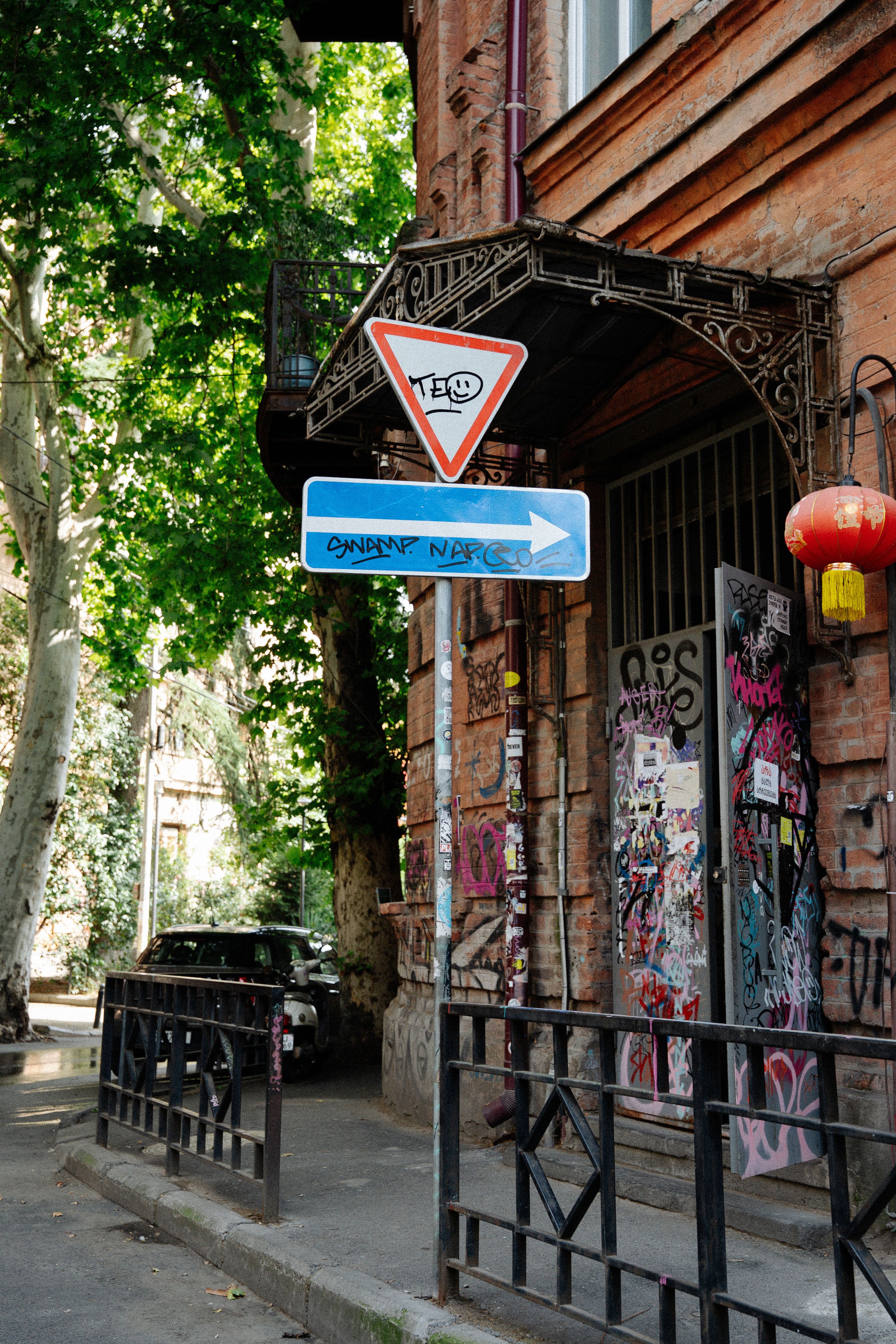 Graffiti-Covered Alley in Tbilisi's Historic District · Free Stock Photo