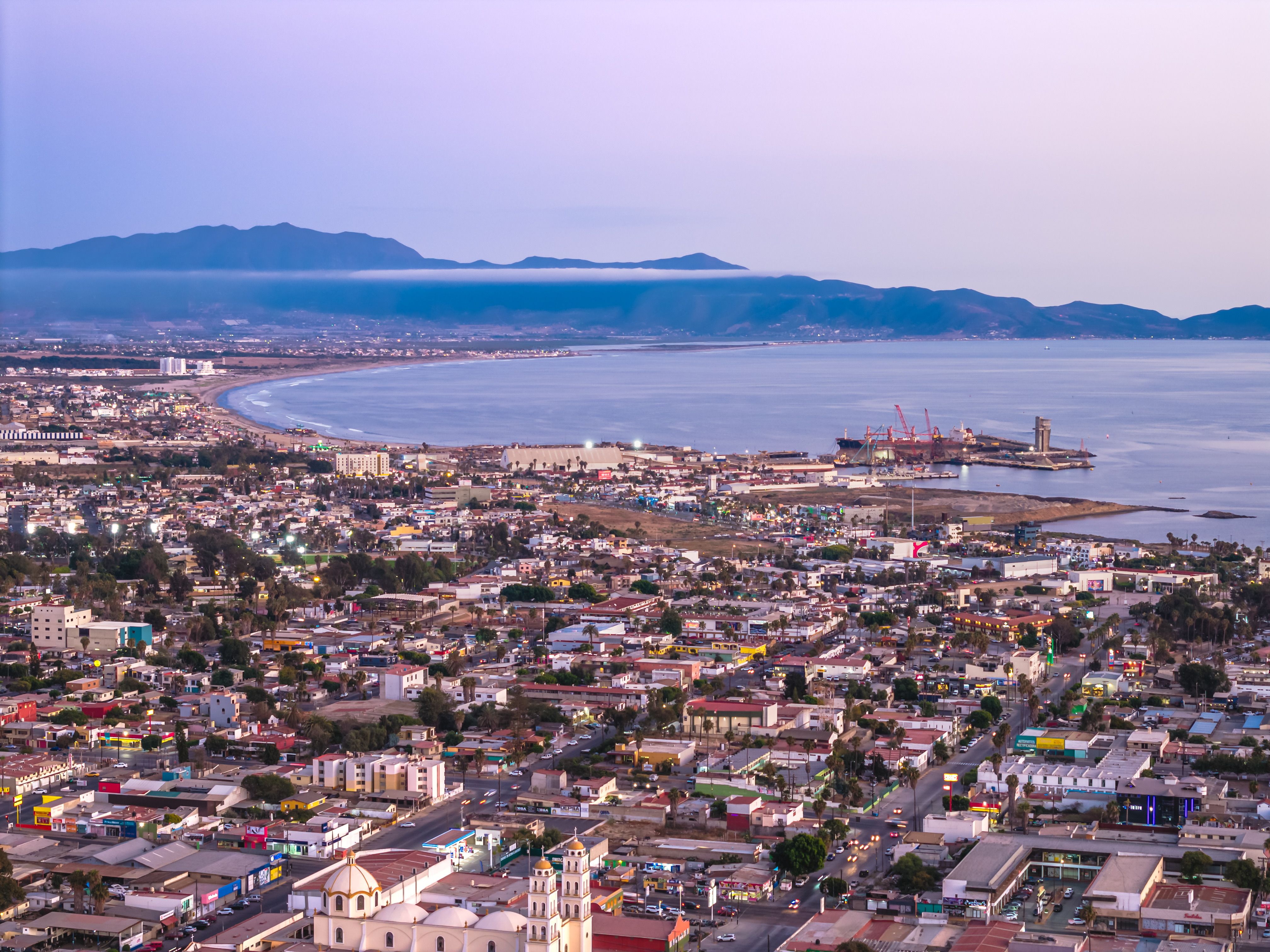 Aerial view of Ensenada Cityscape and Coastline · Free Stock Photo