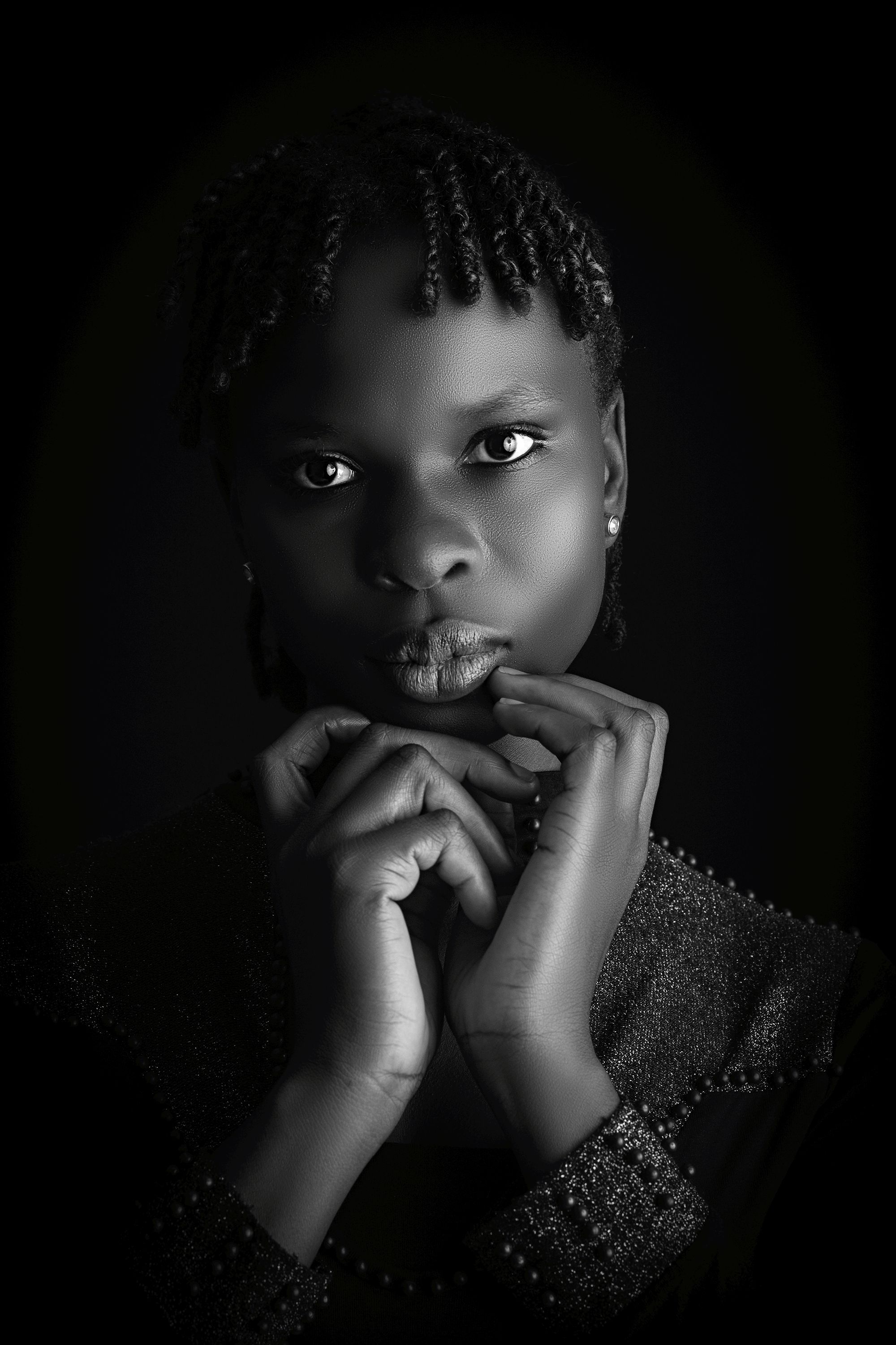 Elegant Black and White Portrait of a Young Woman · Free Stock Photo