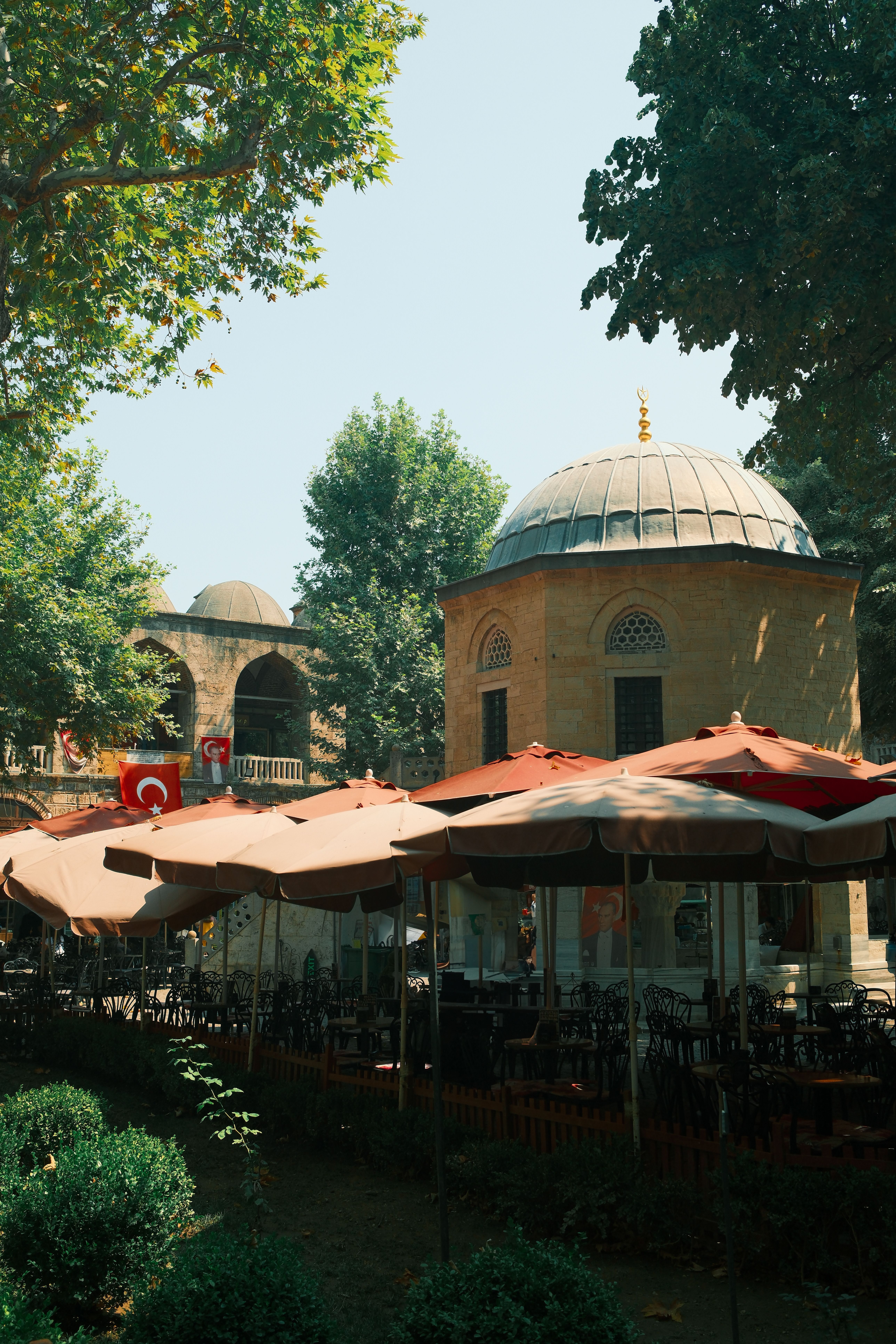 Charming Outdoor Cafe Near Historical Ottoman Architecture · Free Stock ...