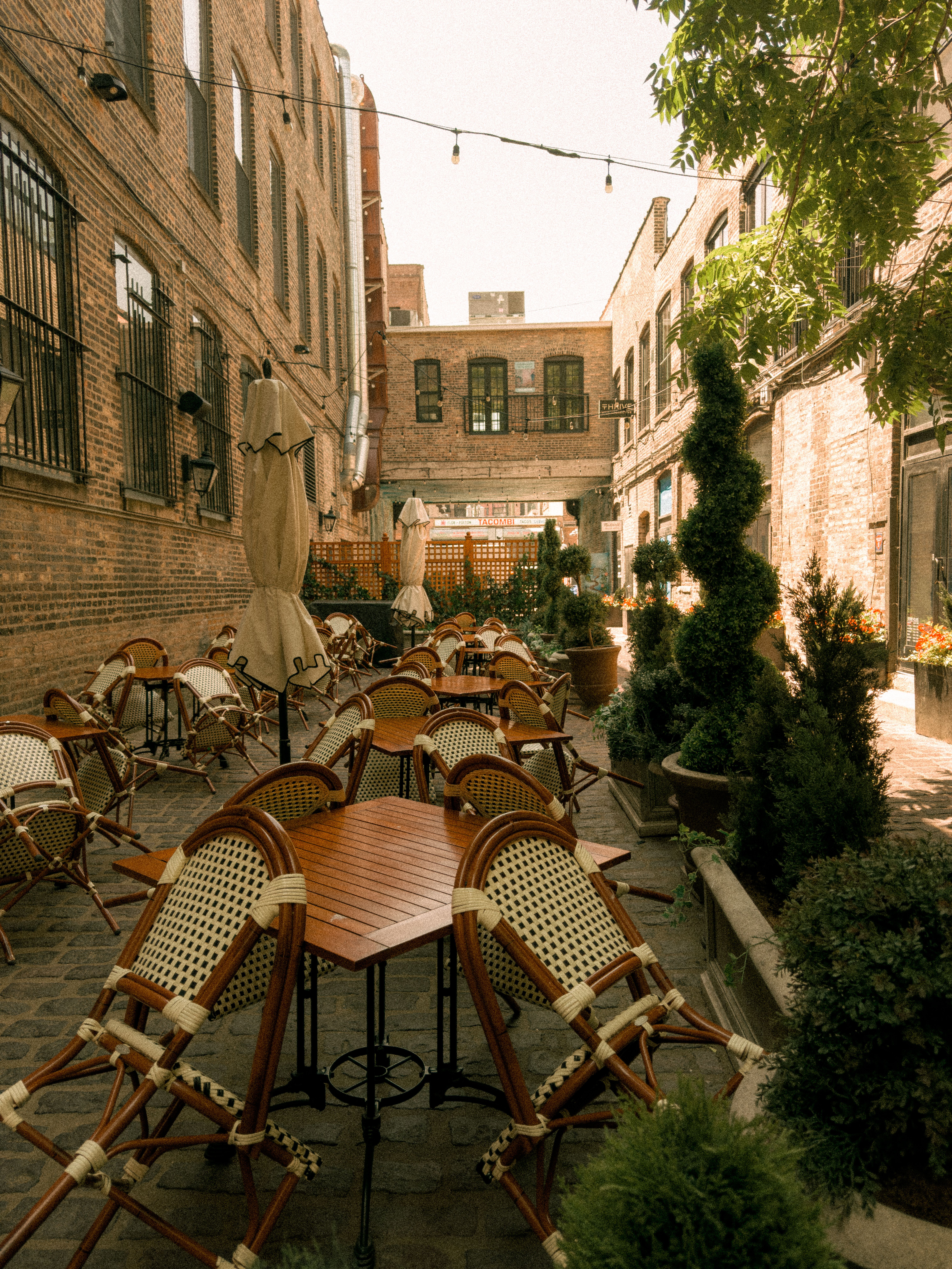 Charming Outdoor Cafe in European Style Alley · Free Stock Photo