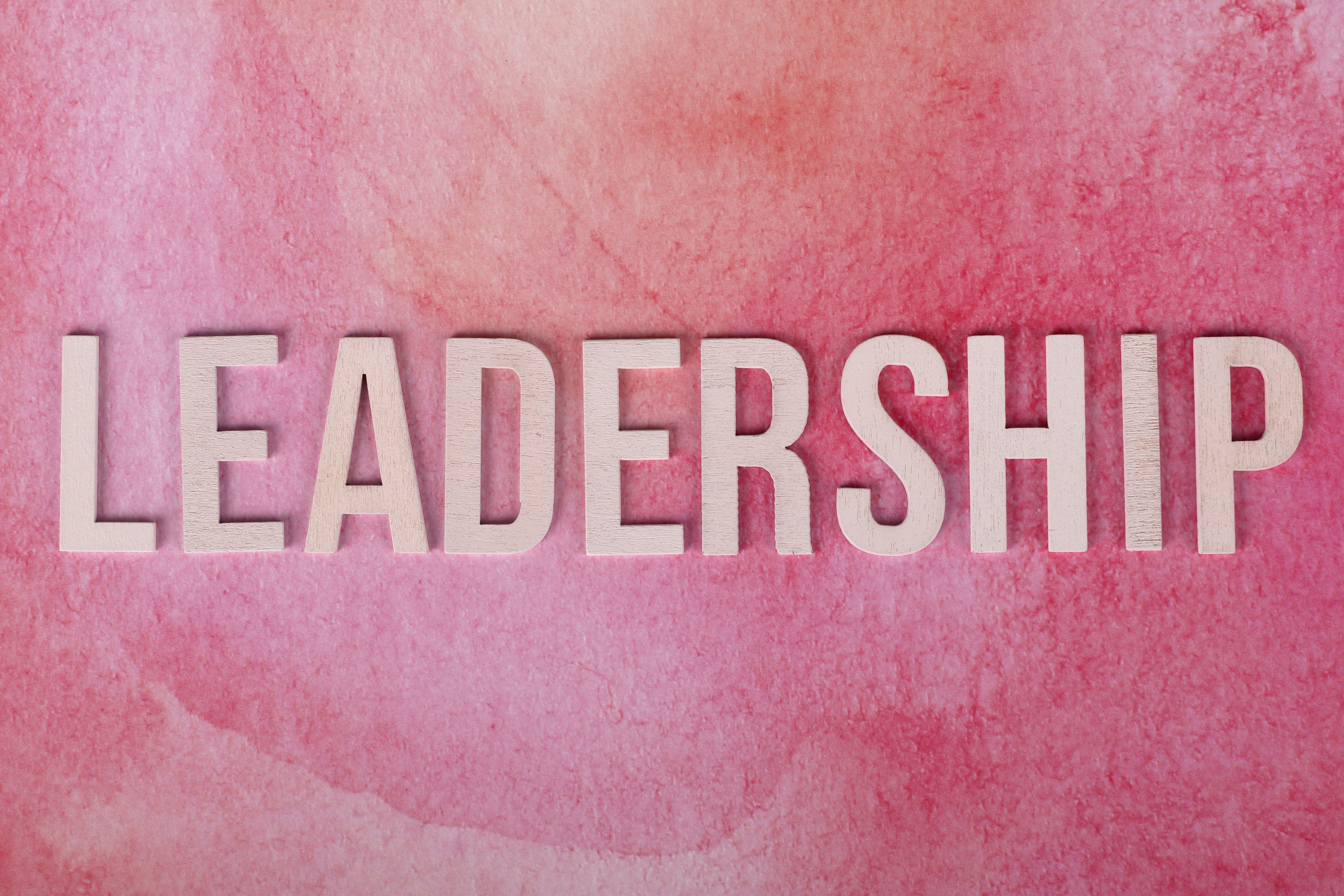 Leadership Lettering Text on Black Background · Free Stock Photo