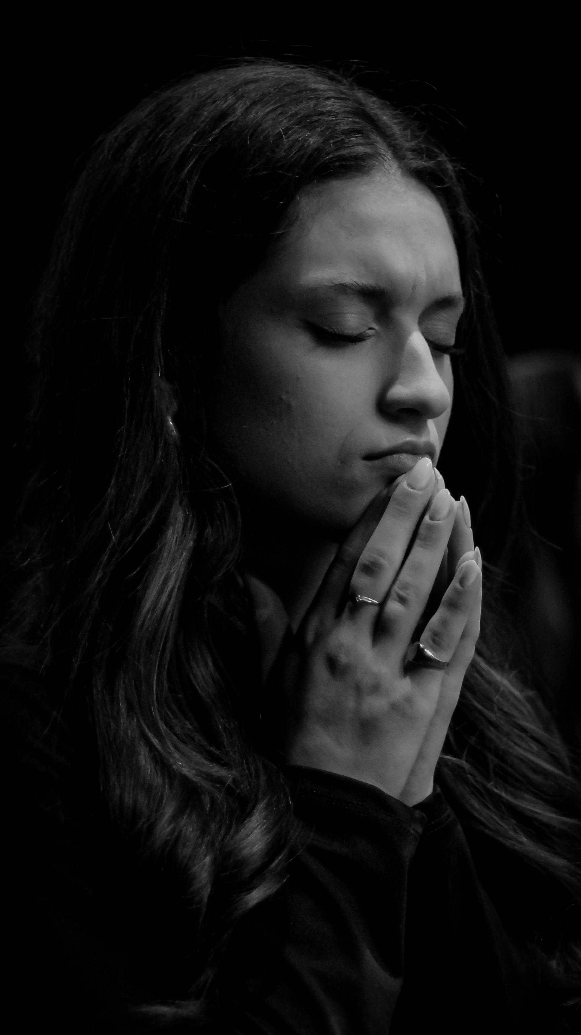 Portrait of Woman in Prayer Expression · Free Stock Photo