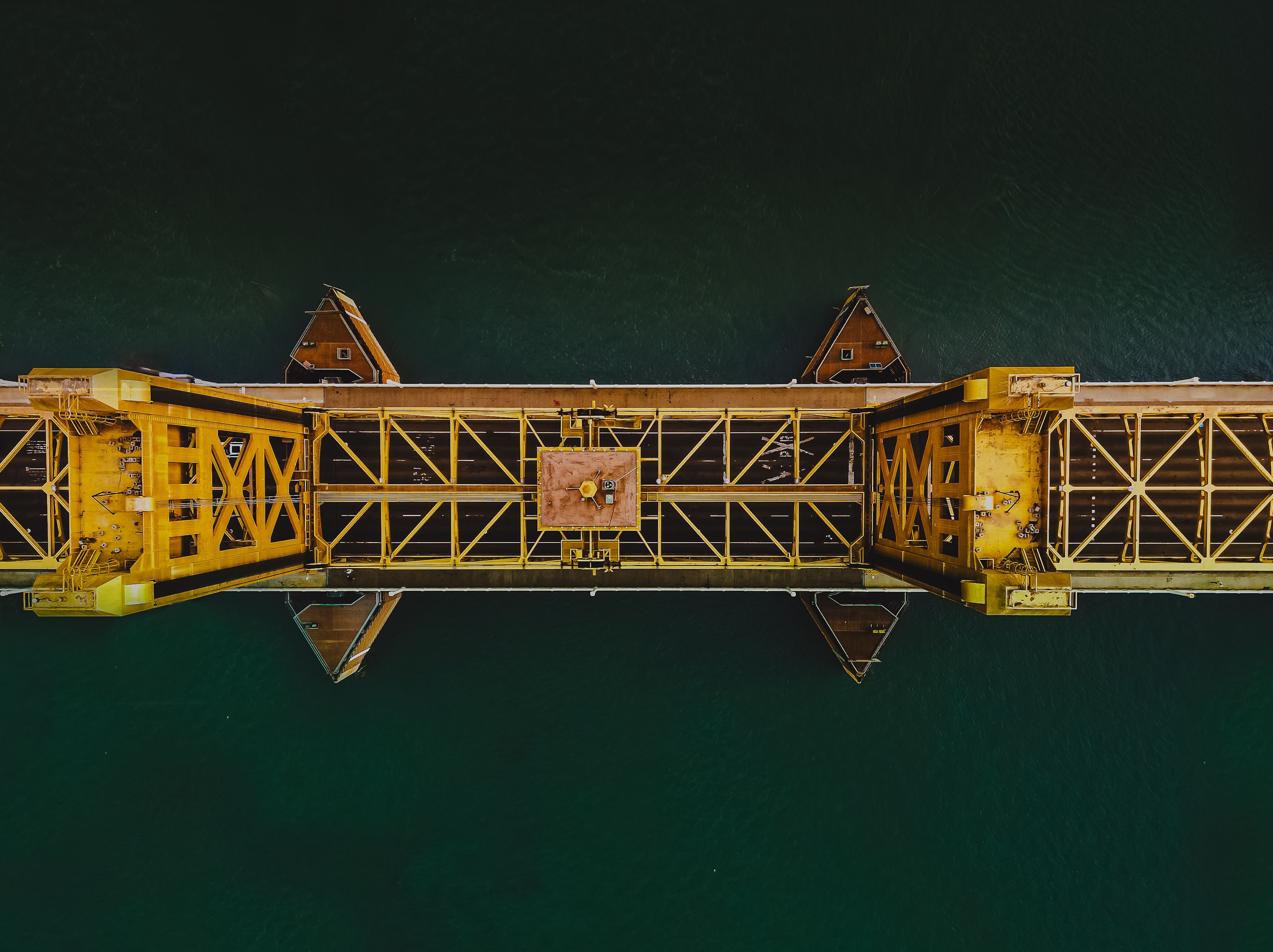 Aerial View of Iconic Yellow Bridge in Sacramento · Free Stock Photo